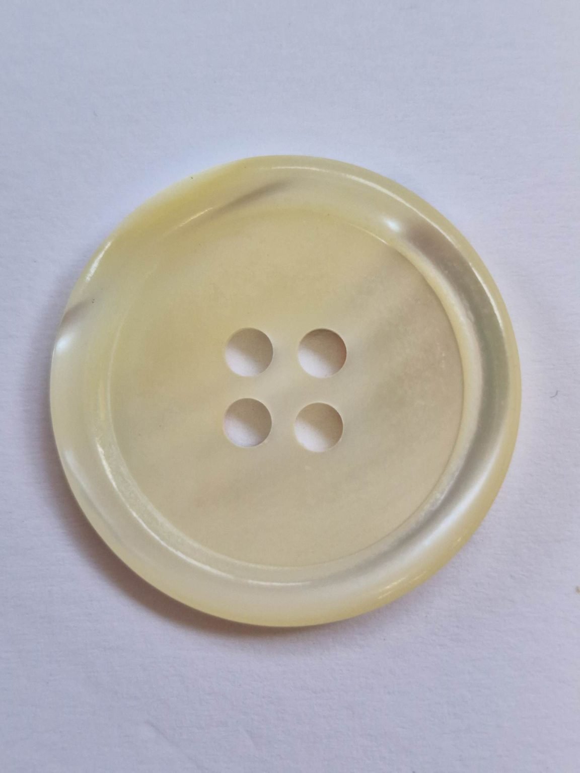 Pearl White 4 Hole Round Button - The Button Queen
