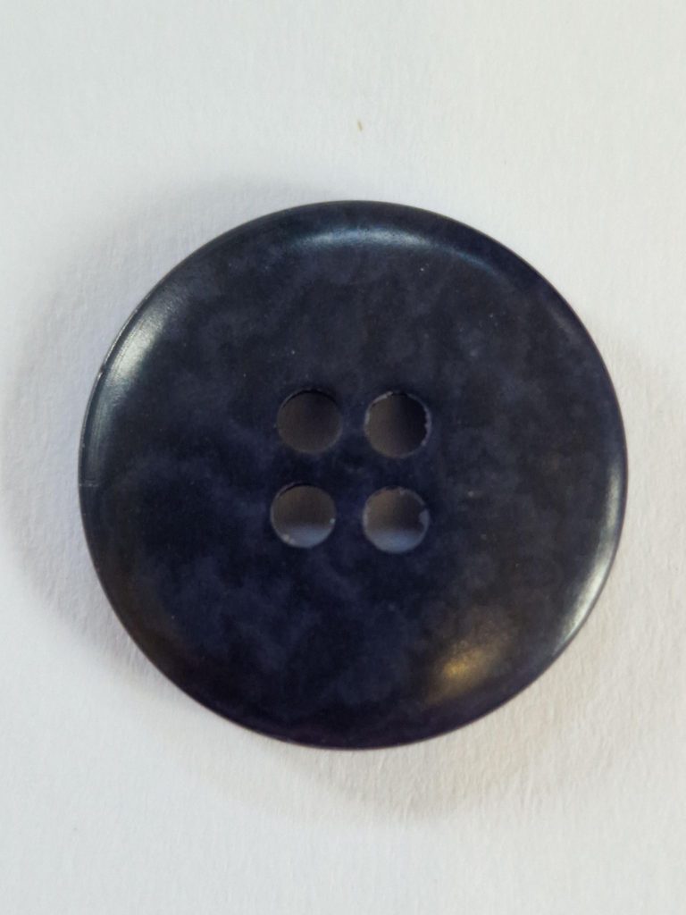 Navy 4 Hole Corozo Fancy Cut Edge Button - The Button Queen