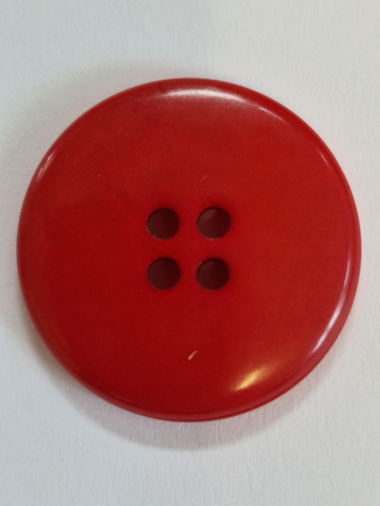 Red 4 Hole No Rim Corozo Button - The Button Queen