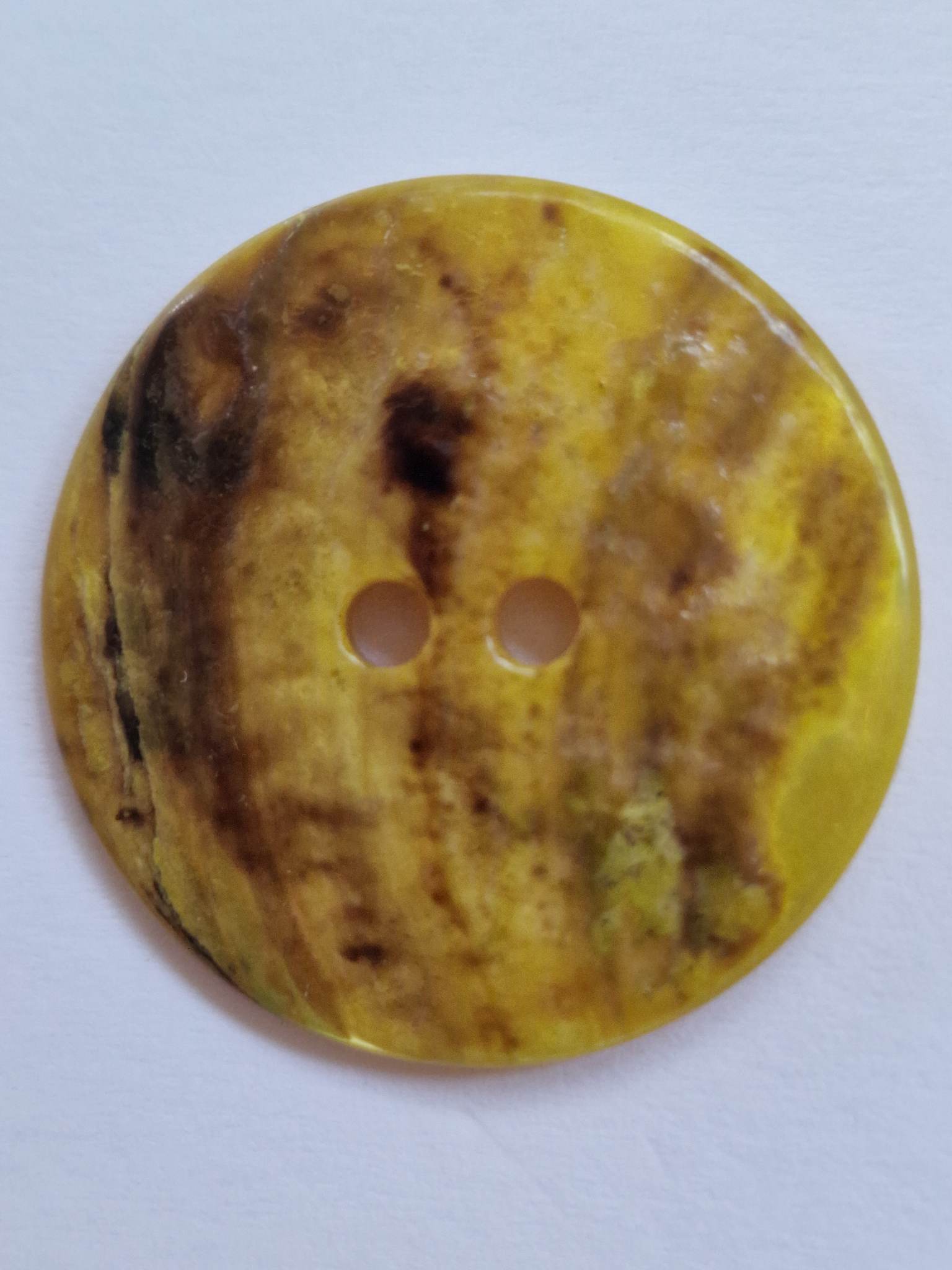 Yellow 2 Hole Dyed Akoya Shell Button - The Button Queen