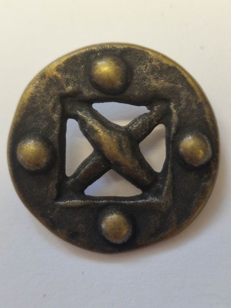 Brass Old Metal Cross Button - The Button Queen