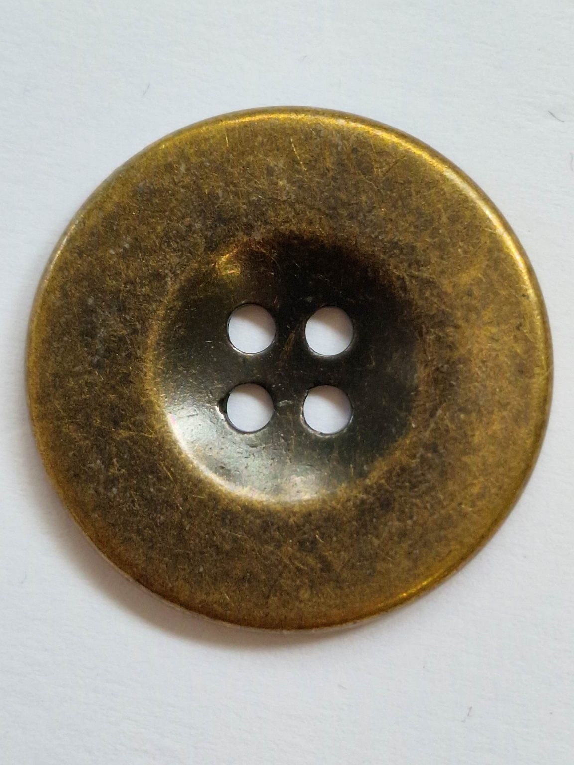 Brass 4 Hole Metal Flat Button - The Button Queen