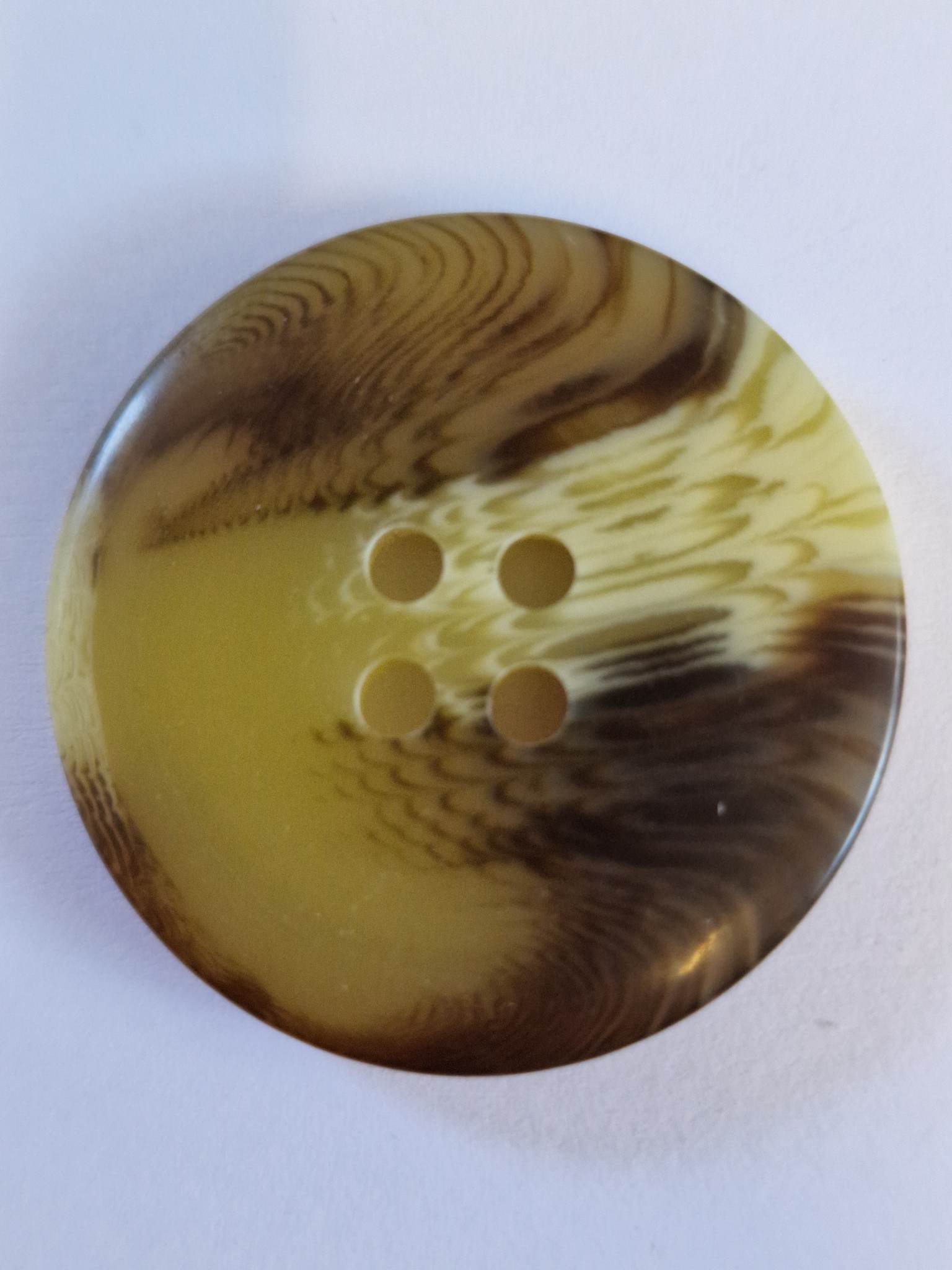 Light Brown 4 Hole Round Button - The Button Queen