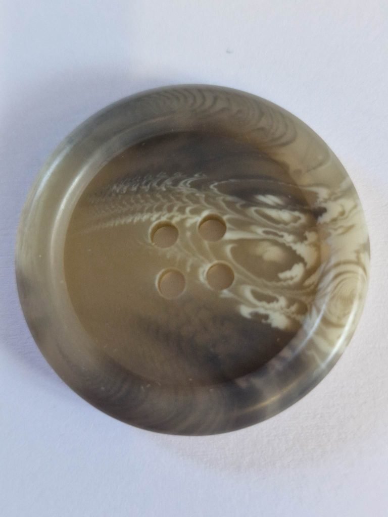 Light Grey 4 Hole Round Button - The Button Queen