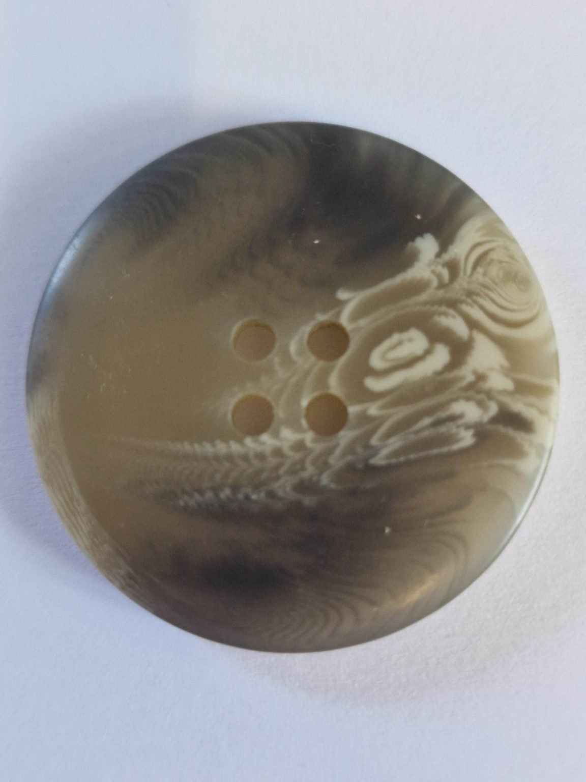 Light Grey 4 Hole Round Button - The Button Queen