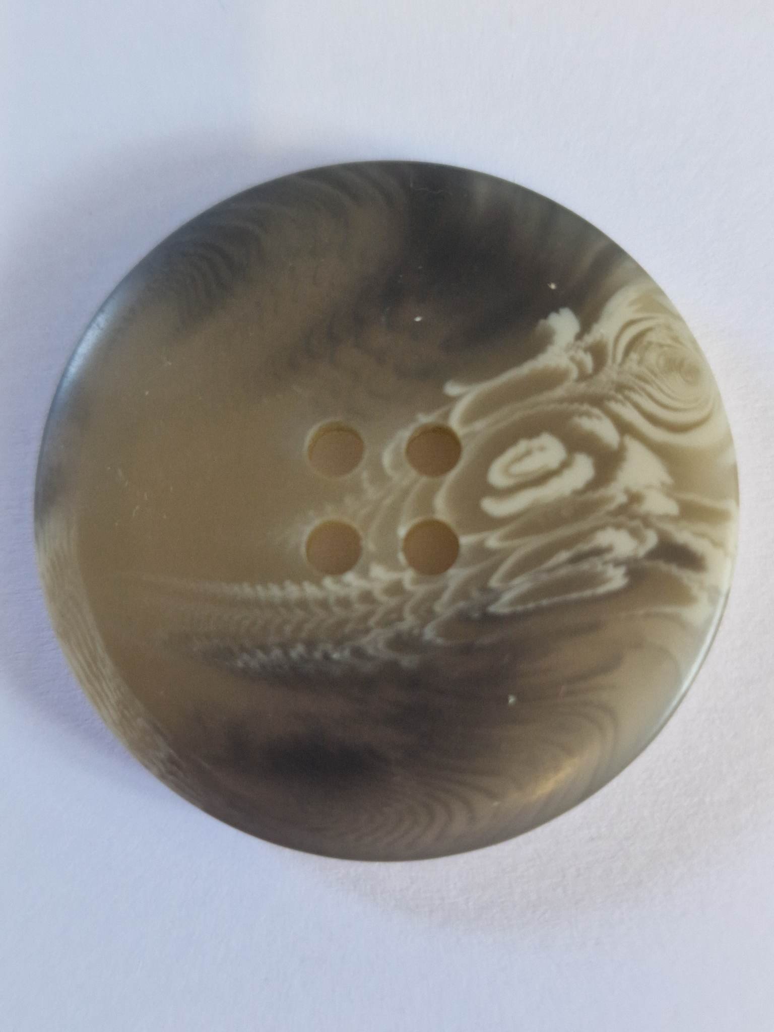 Light Grey 4 Hole Round Button - The Button Queen