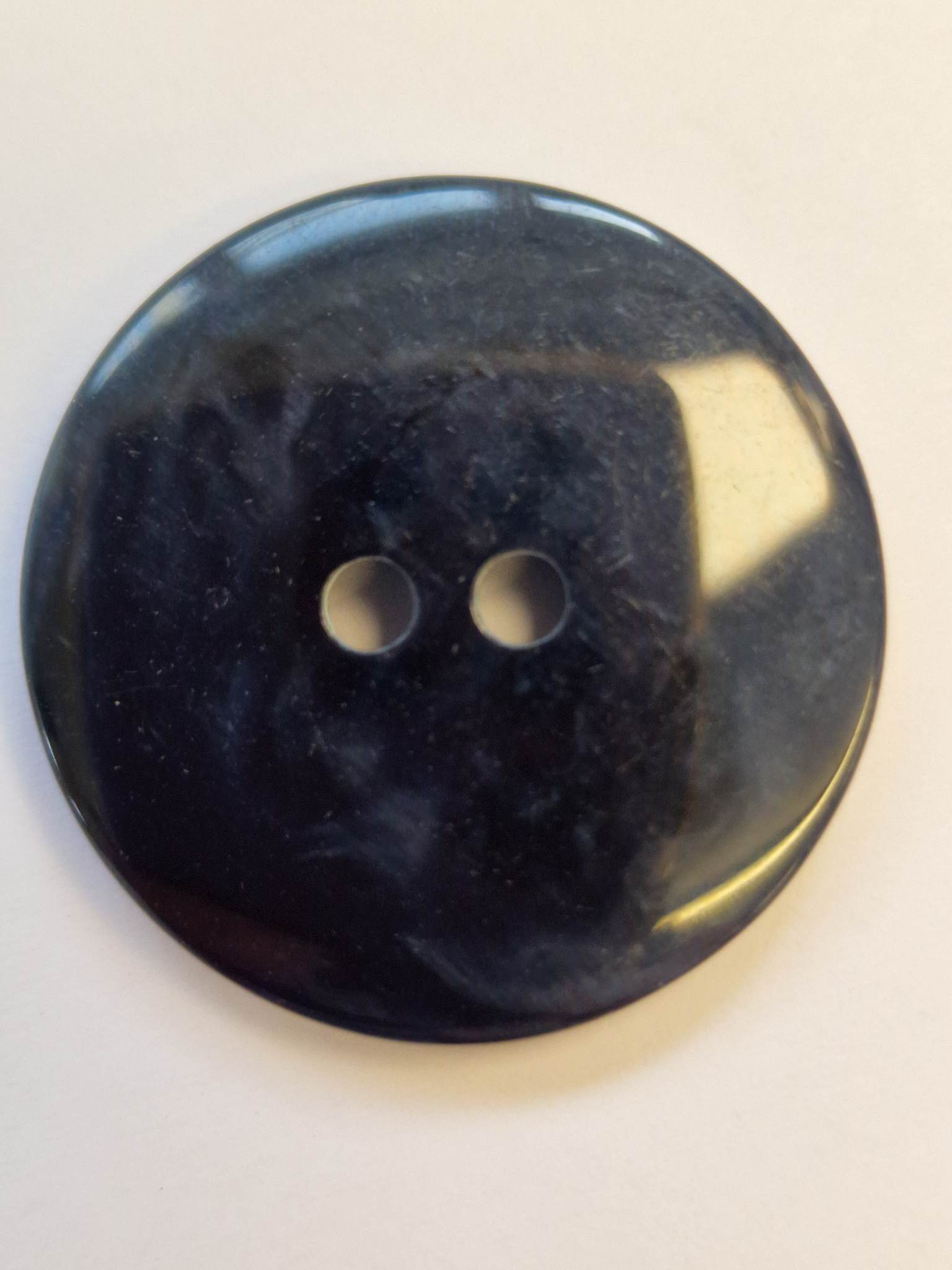 Navy 2 Hole Classic Marble Effect Round Button - The Button Queen