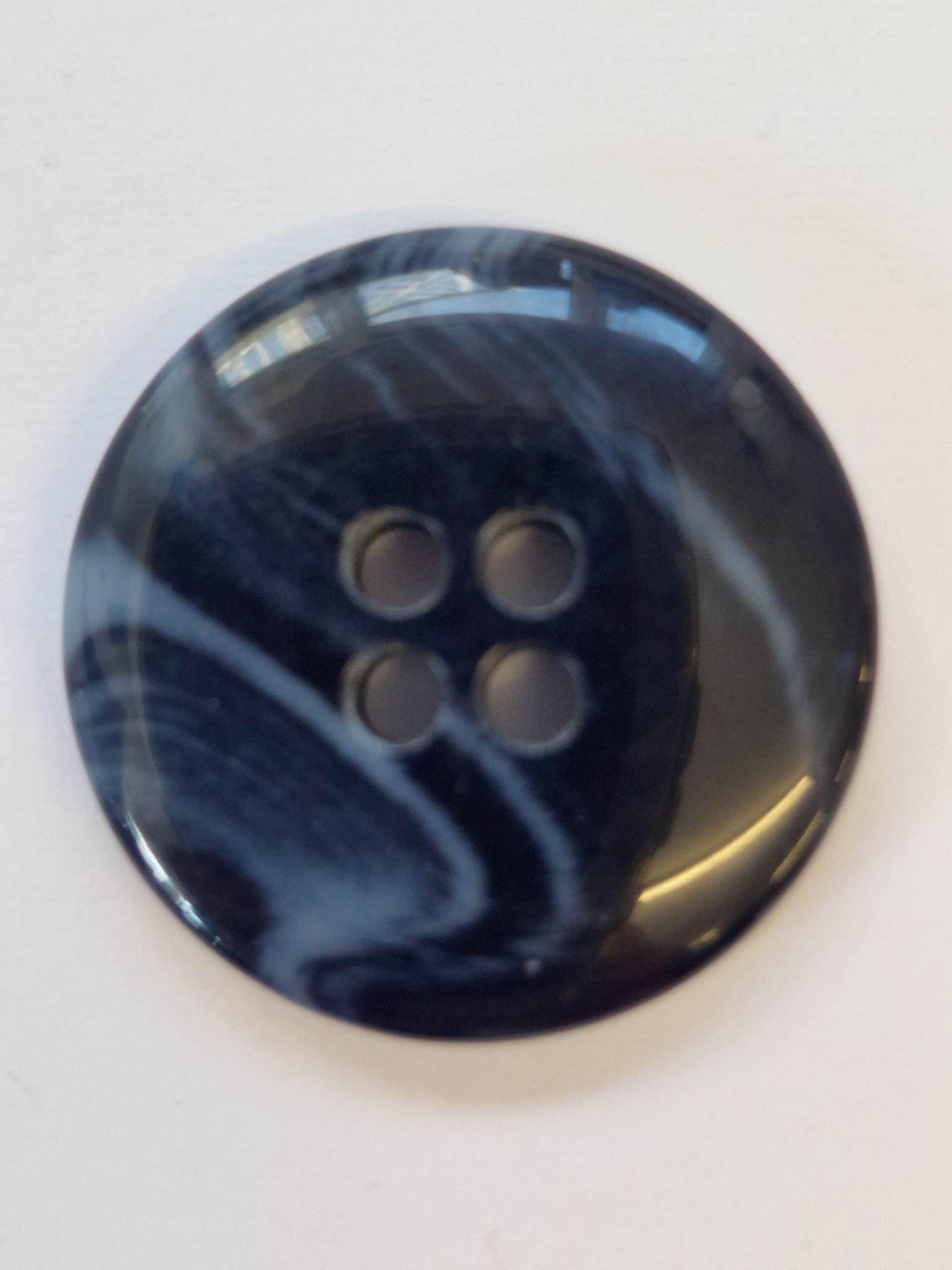 Navy 4 Hole Mottled Button - The Button Queen