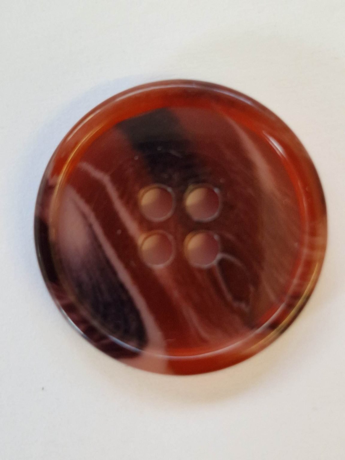 Red 4 Hole Mottled Button - The Button Queen