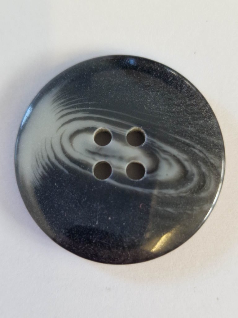 Dark Grey 4 Hole Gloss Mottled Button - The Button Queen