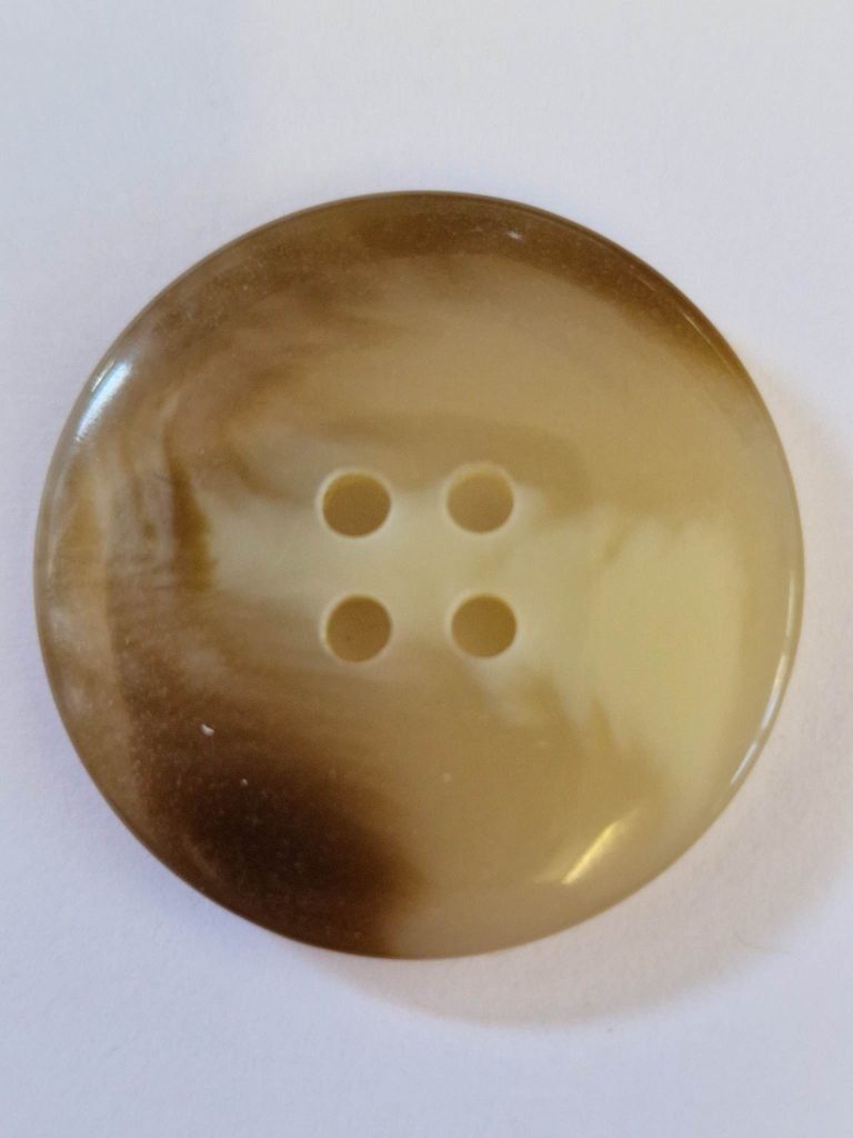 Beige 4 Hole Gloss Mottled Button - The Button Queen