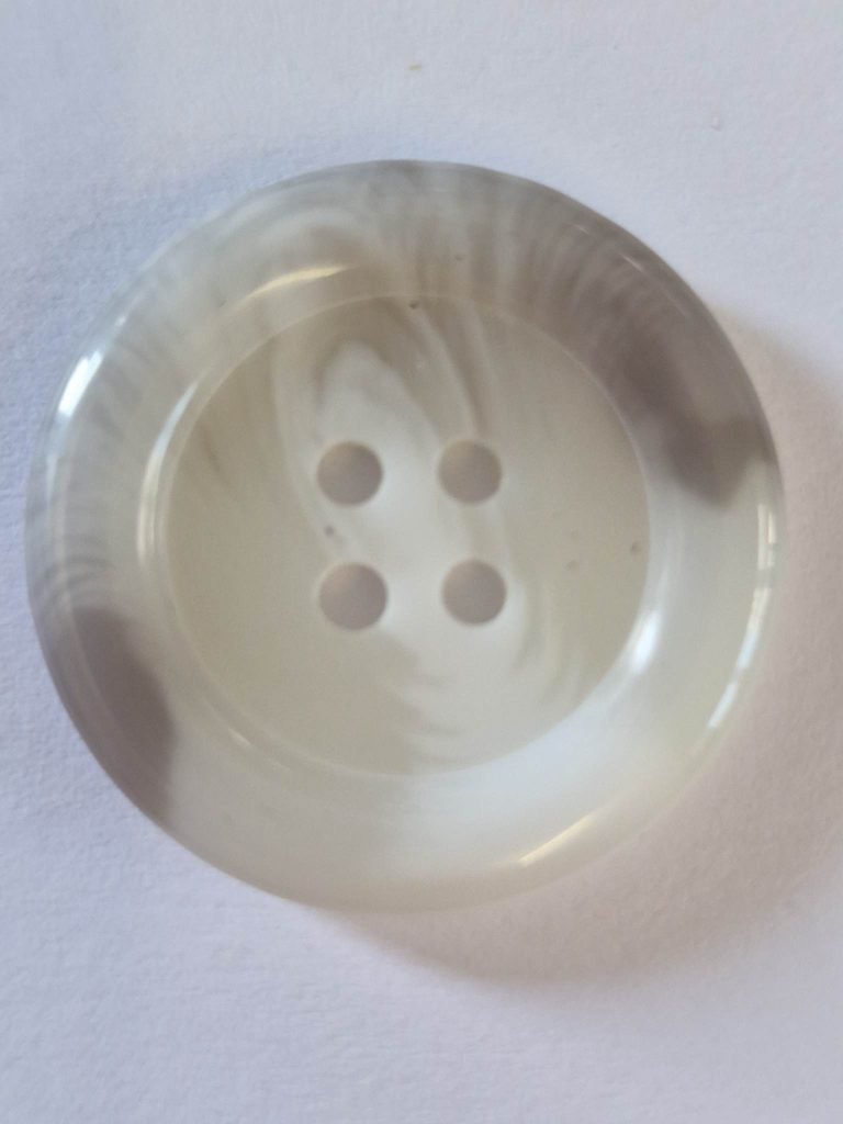 Grey 4 Hole Gloss Mottled Button - The Button Queen