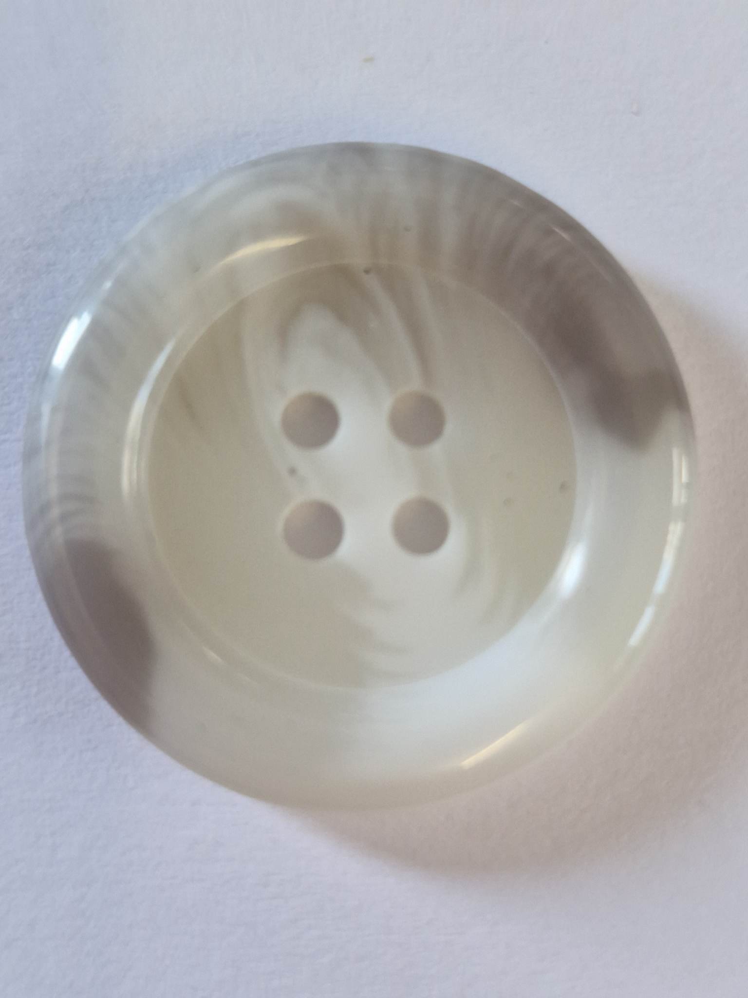Grey 4 Hole Gloss Mottled Button - The Button Queen