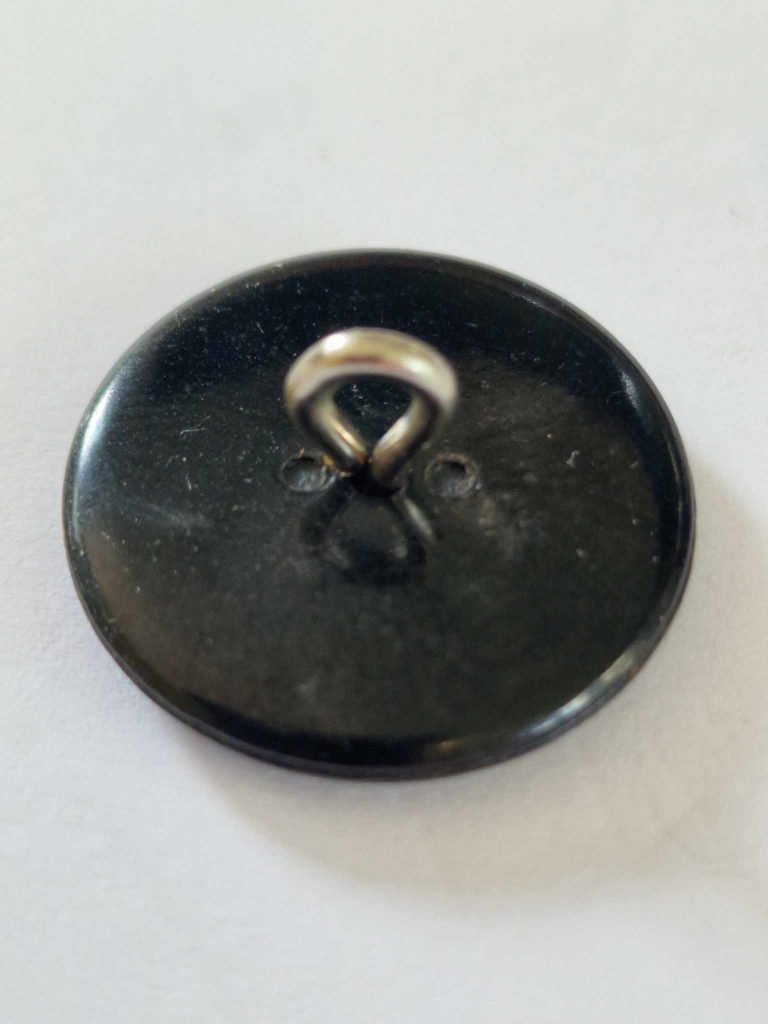 Black Butcher Button with Silver Shank - The Button Queen