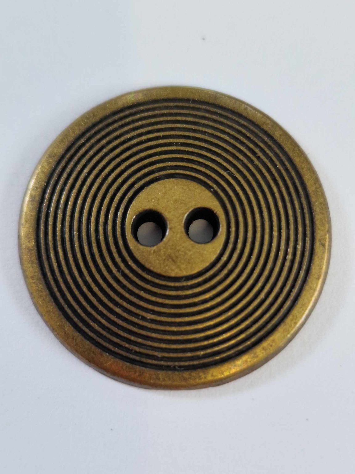 Brass Circle 2 Hole Design Metal Button - The Button Queen