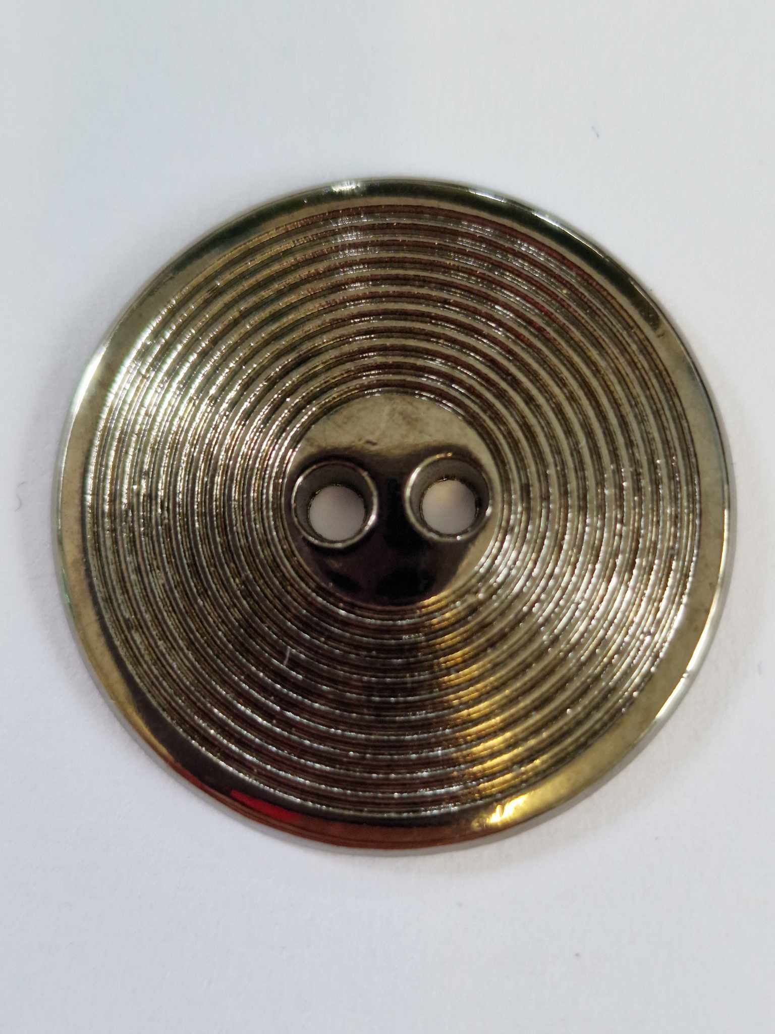 Silver Circle 2 Hole Design Metal Button - The Button Queen