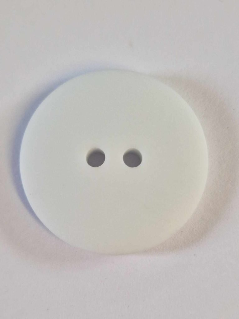 White 2 Hole Flat Dye-able Plastic Button - The Button Queen
