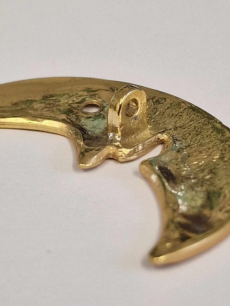 Gold Half Moon Face Button - The Button Queen