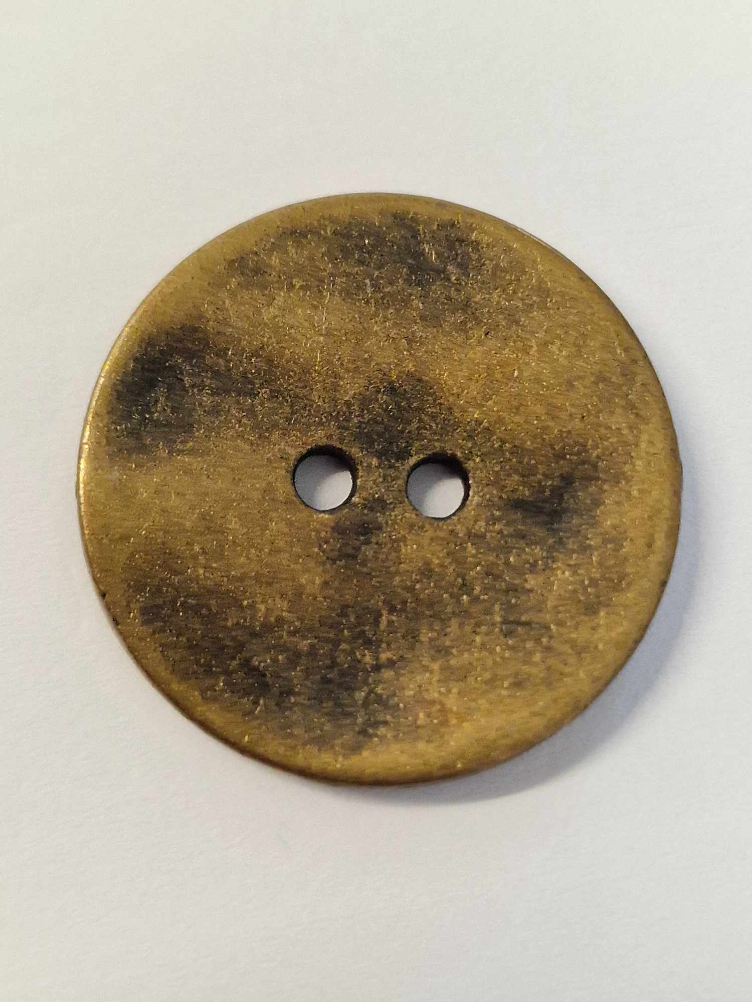 Old Brass Metal 2 Hole Button - The Button Queen