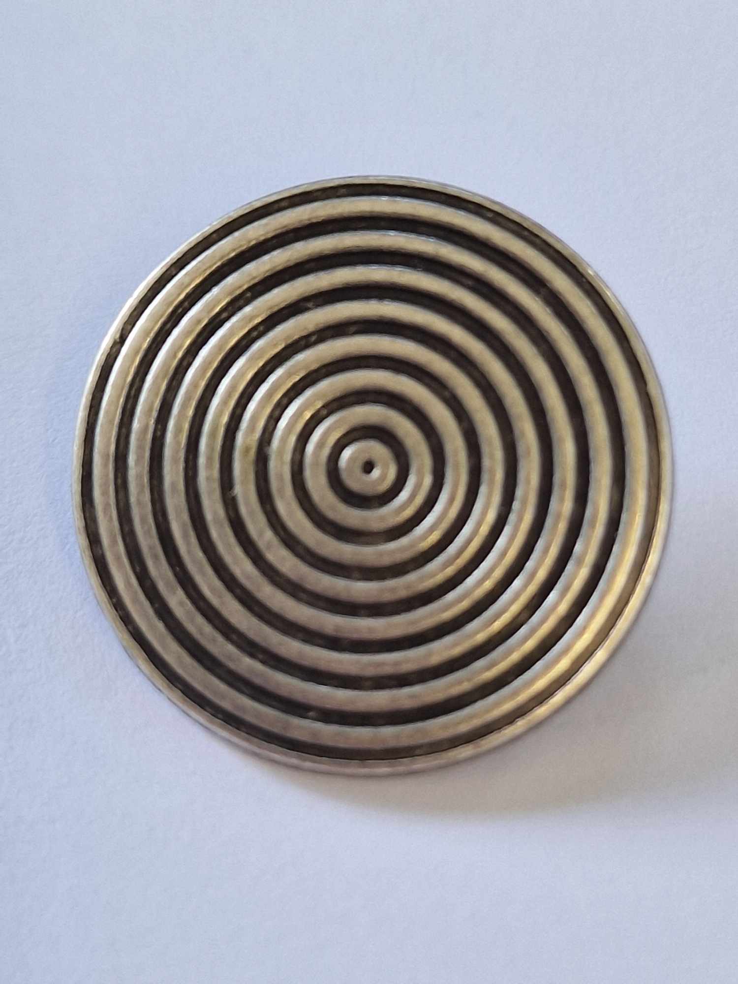 Silver Circle Design Shanked Metal Button - The Button Queen
