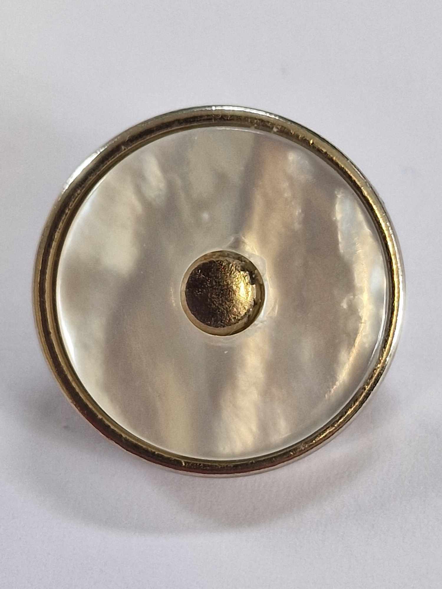 Shanked Metal And Pearl Button - The Button Queen