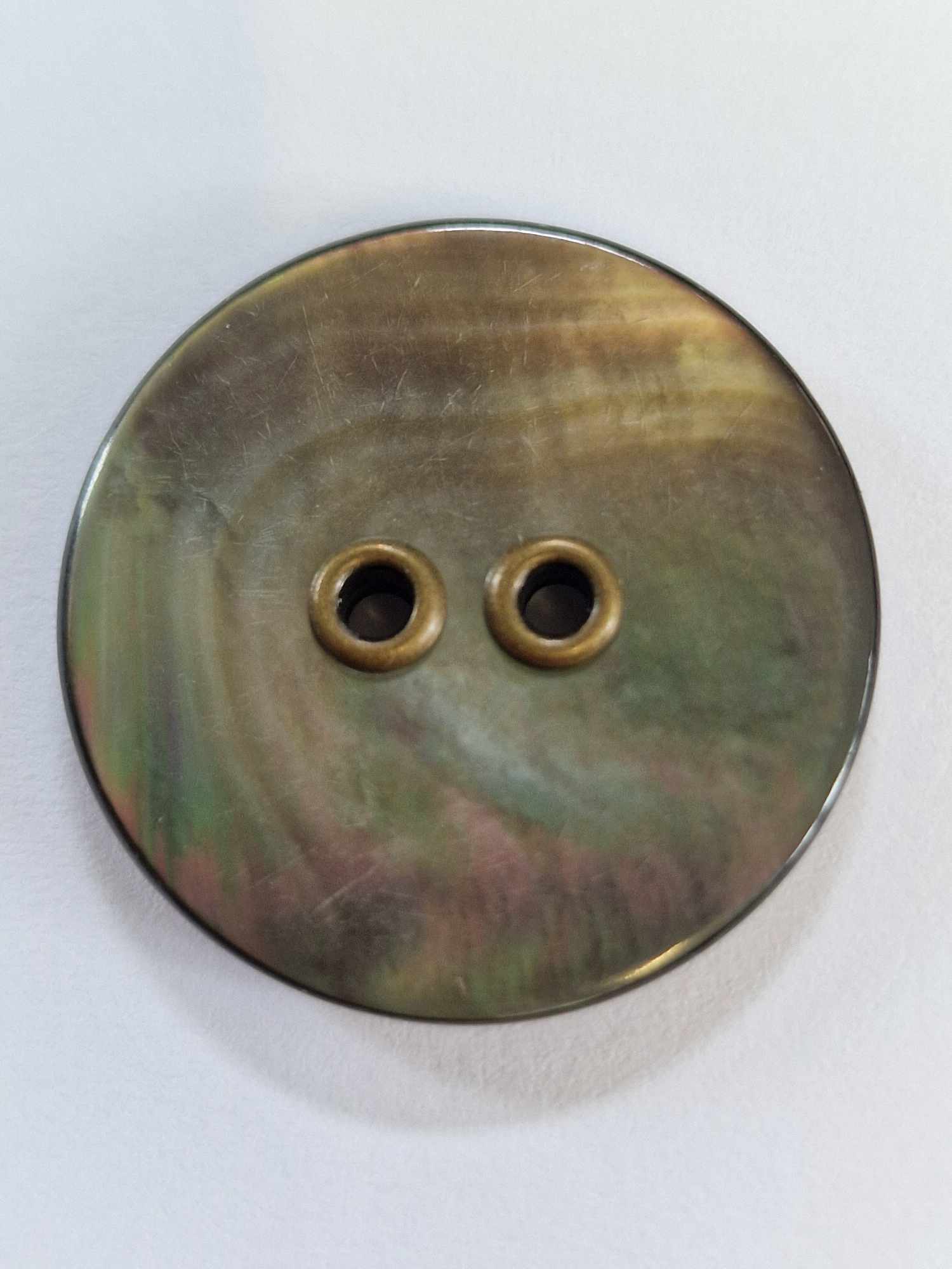 Tahiti Brass Eyeletted Shell 2 Hole Button - The Button Queen