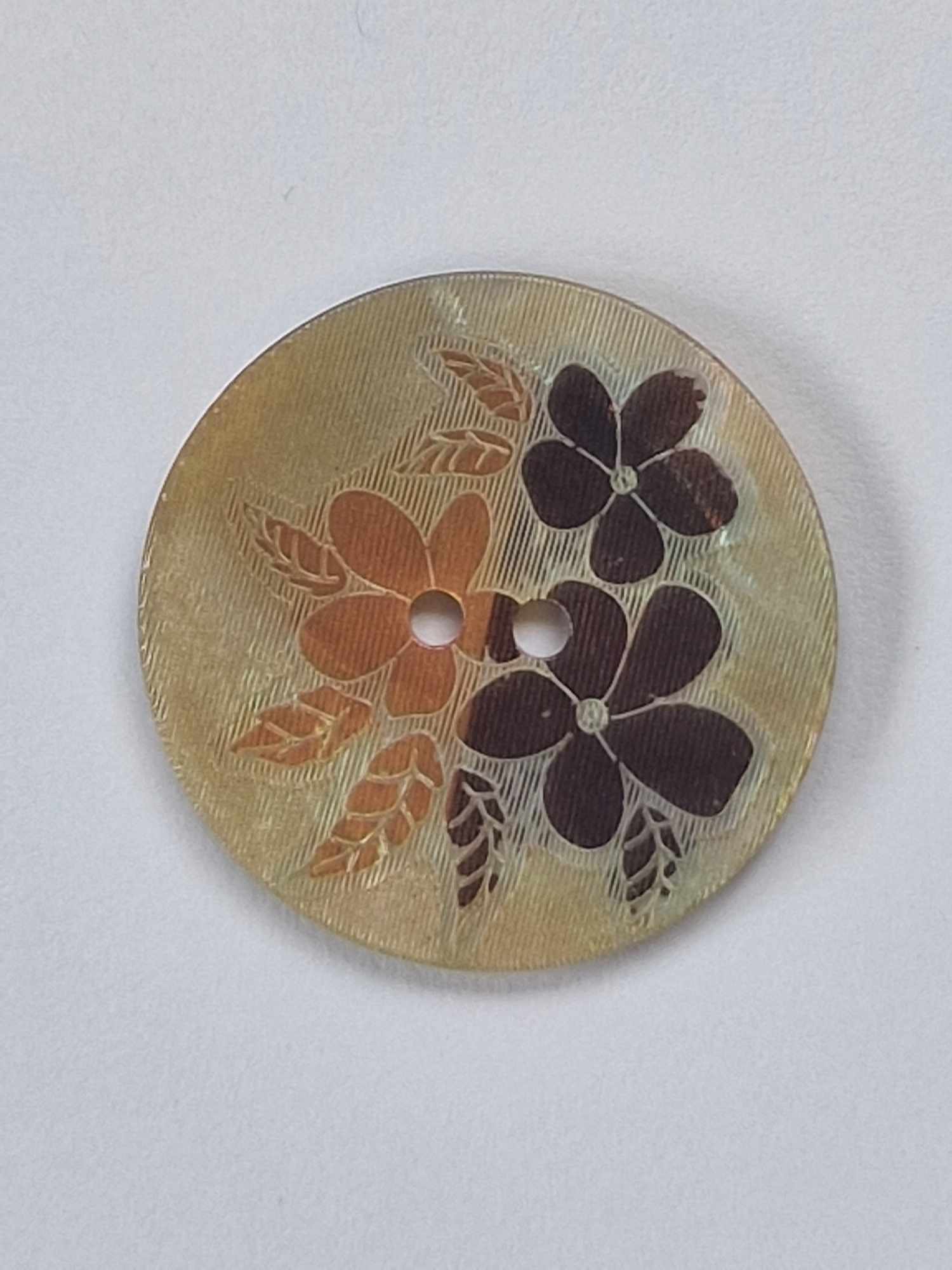 Orange 2 Hole Flower Shell Button - The Button Queen