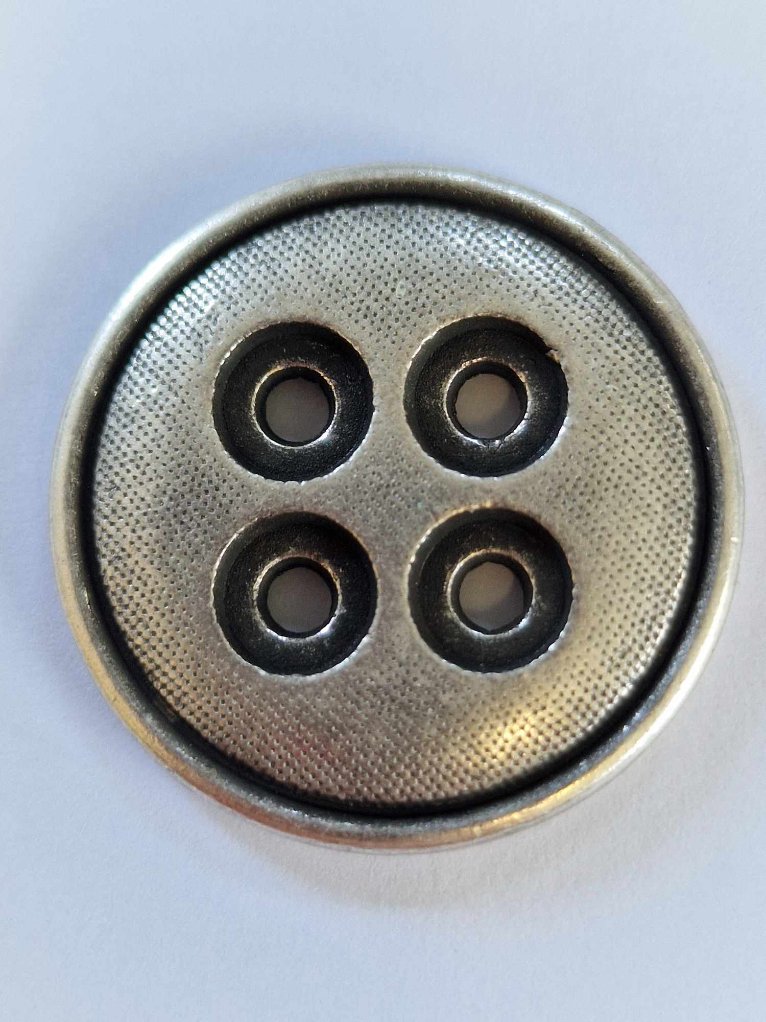 Old Silver 4 Hole Button - The Button Queen