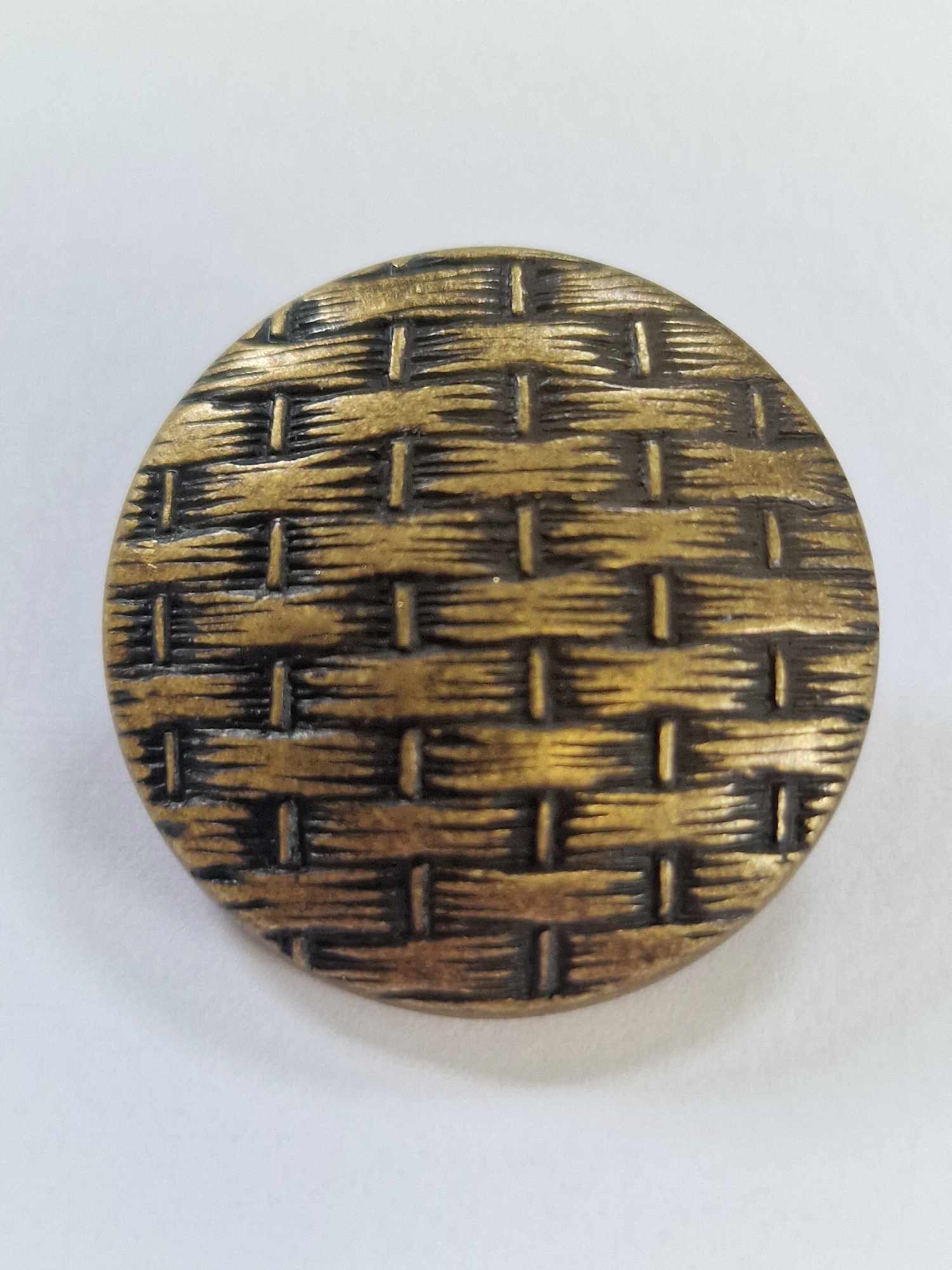 Metal Brass Basketweave Button - The Button Queen