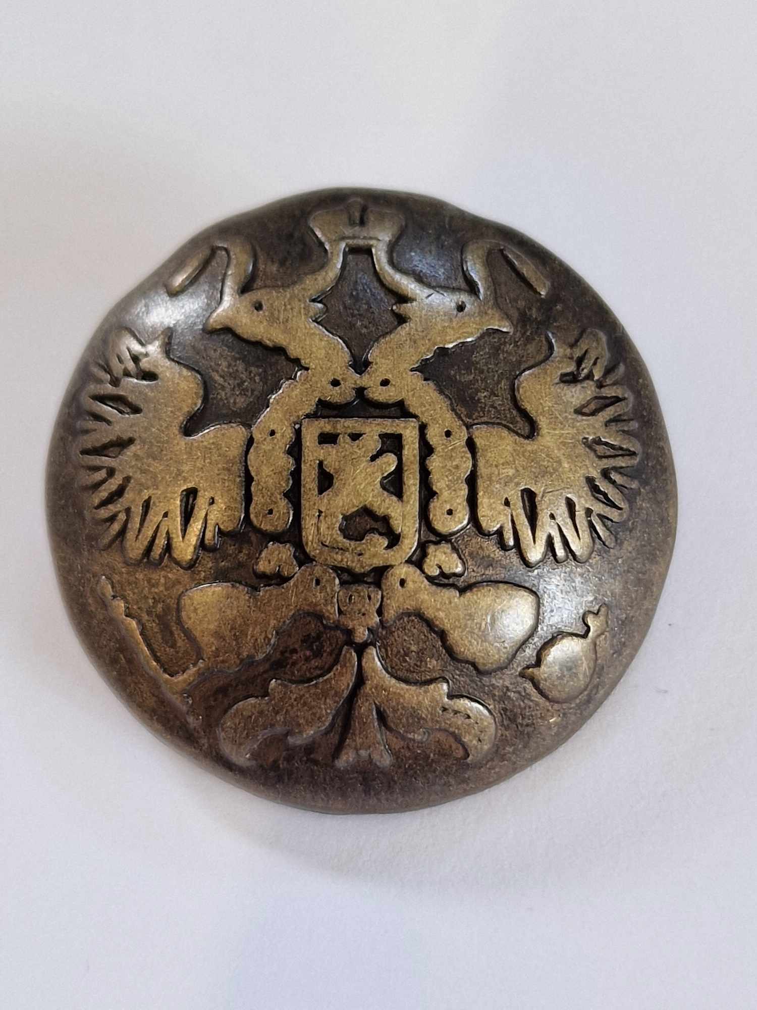 Brass Crested Metal Blazer Button - The Button Queen