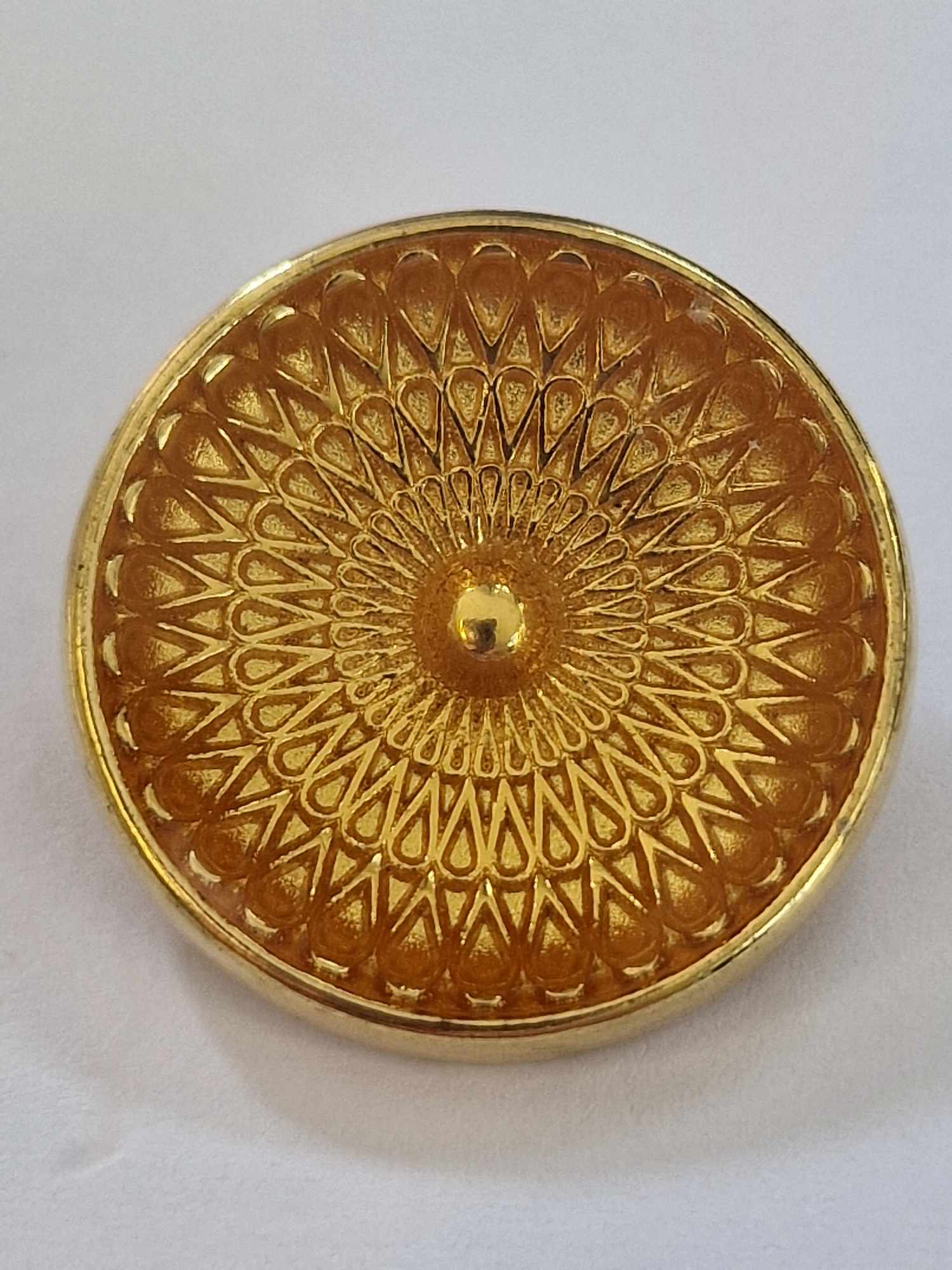 Enamel Gold Sun Pattern Button - The Button Queen