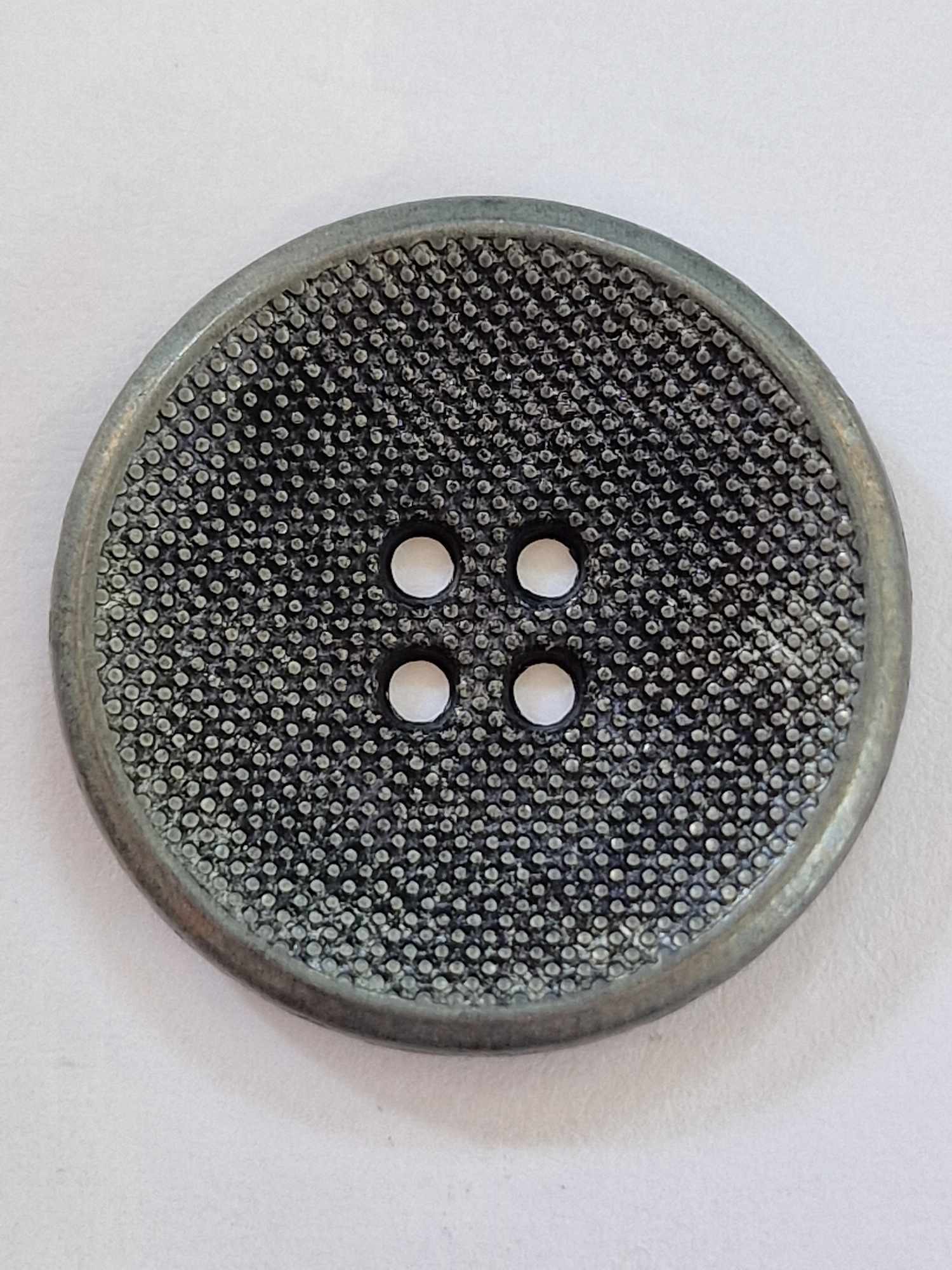 Old Silver Indented 4 Hole Button - The Button Queen