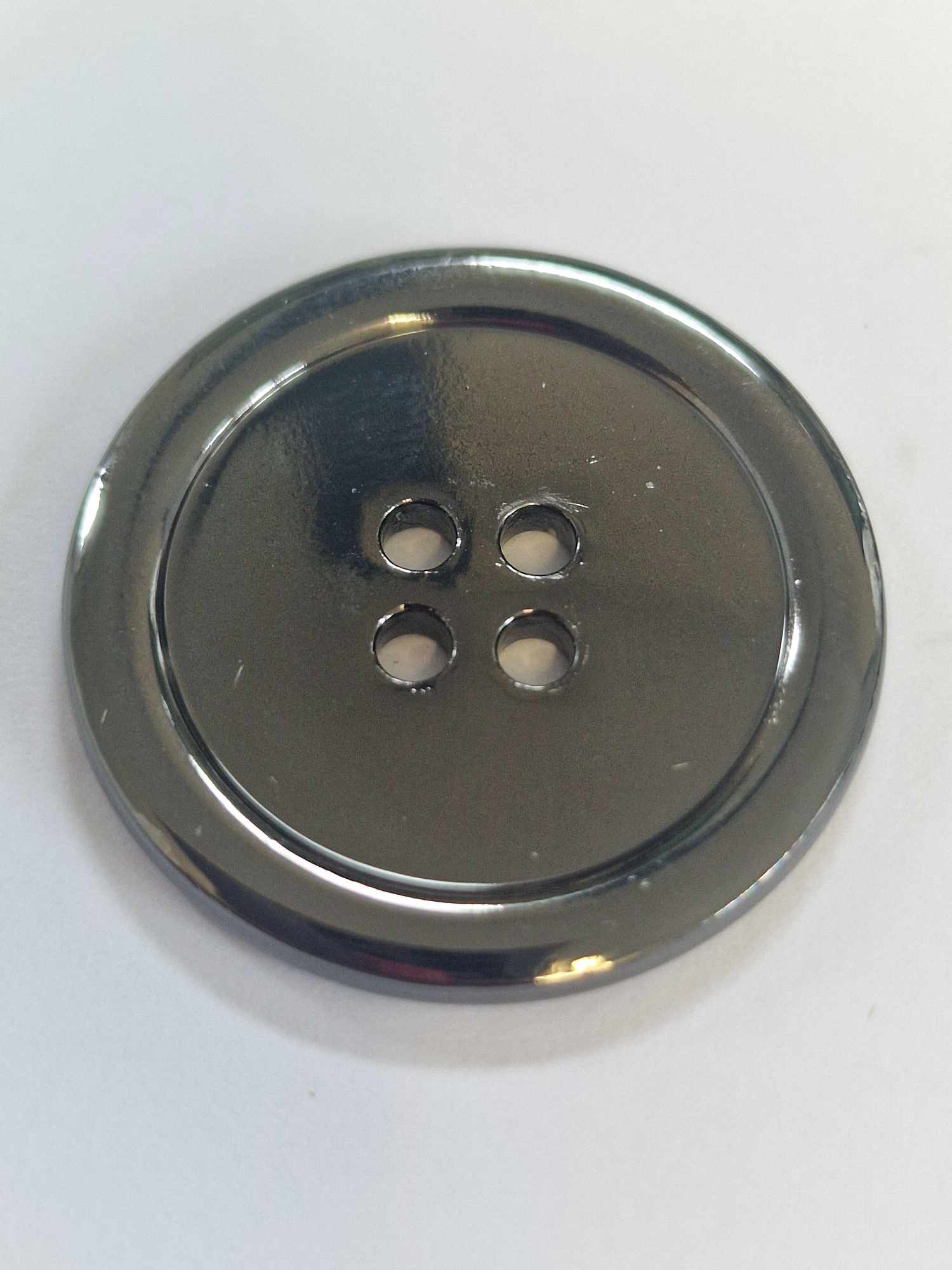 Dark Silver 4 Hole Large Rim Button - The Button Queen