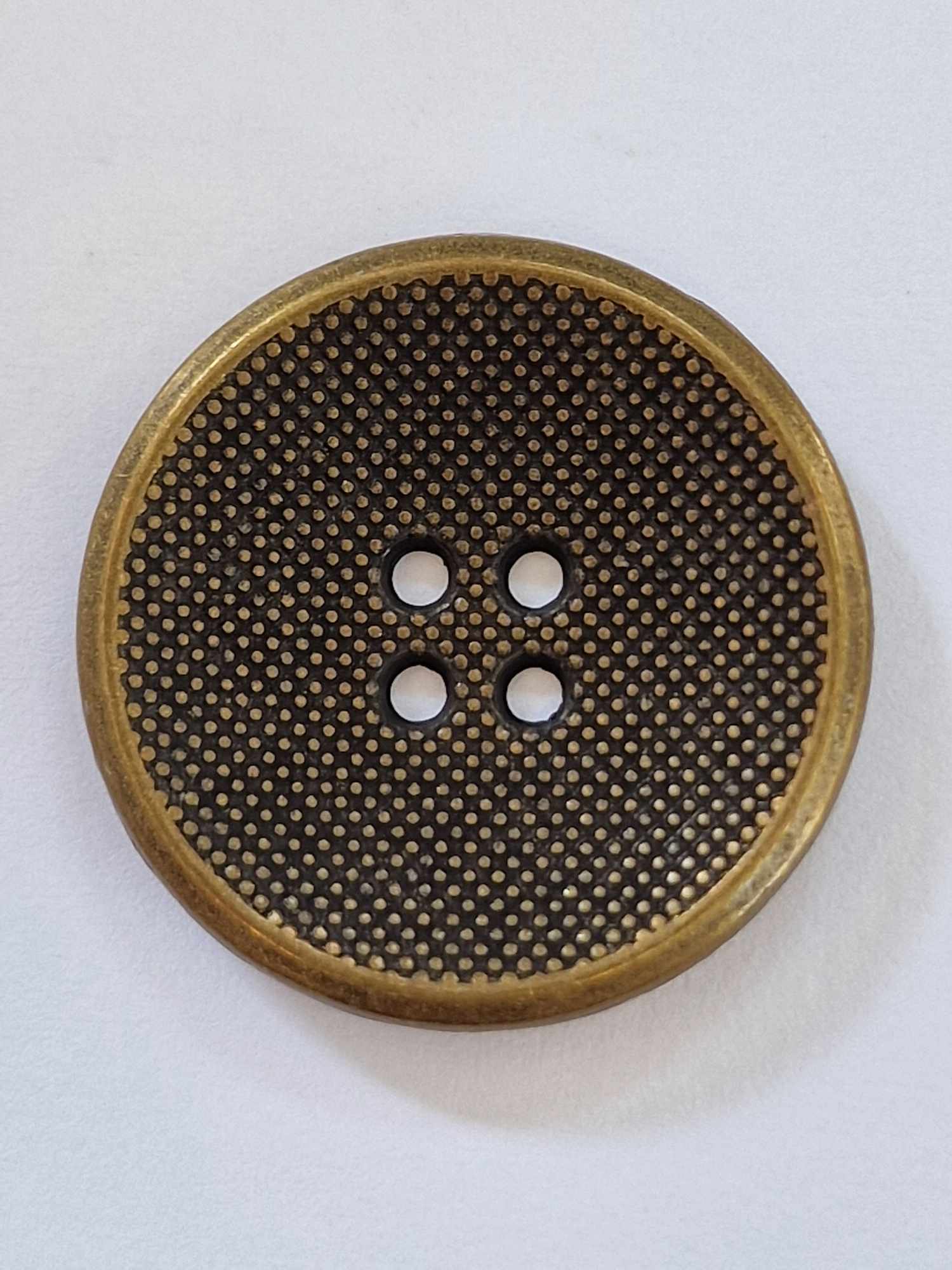 Brass Indented 4 Hole Button - The Button Queen