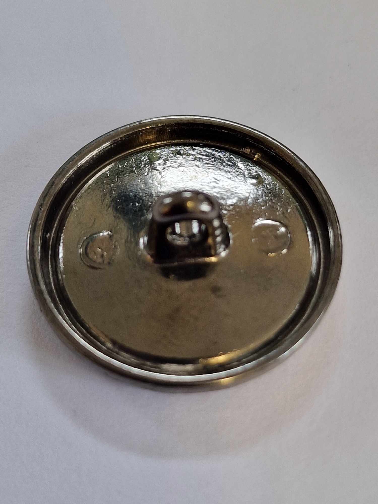 Silver & Navy Enamel Crested Button - The Button Queen