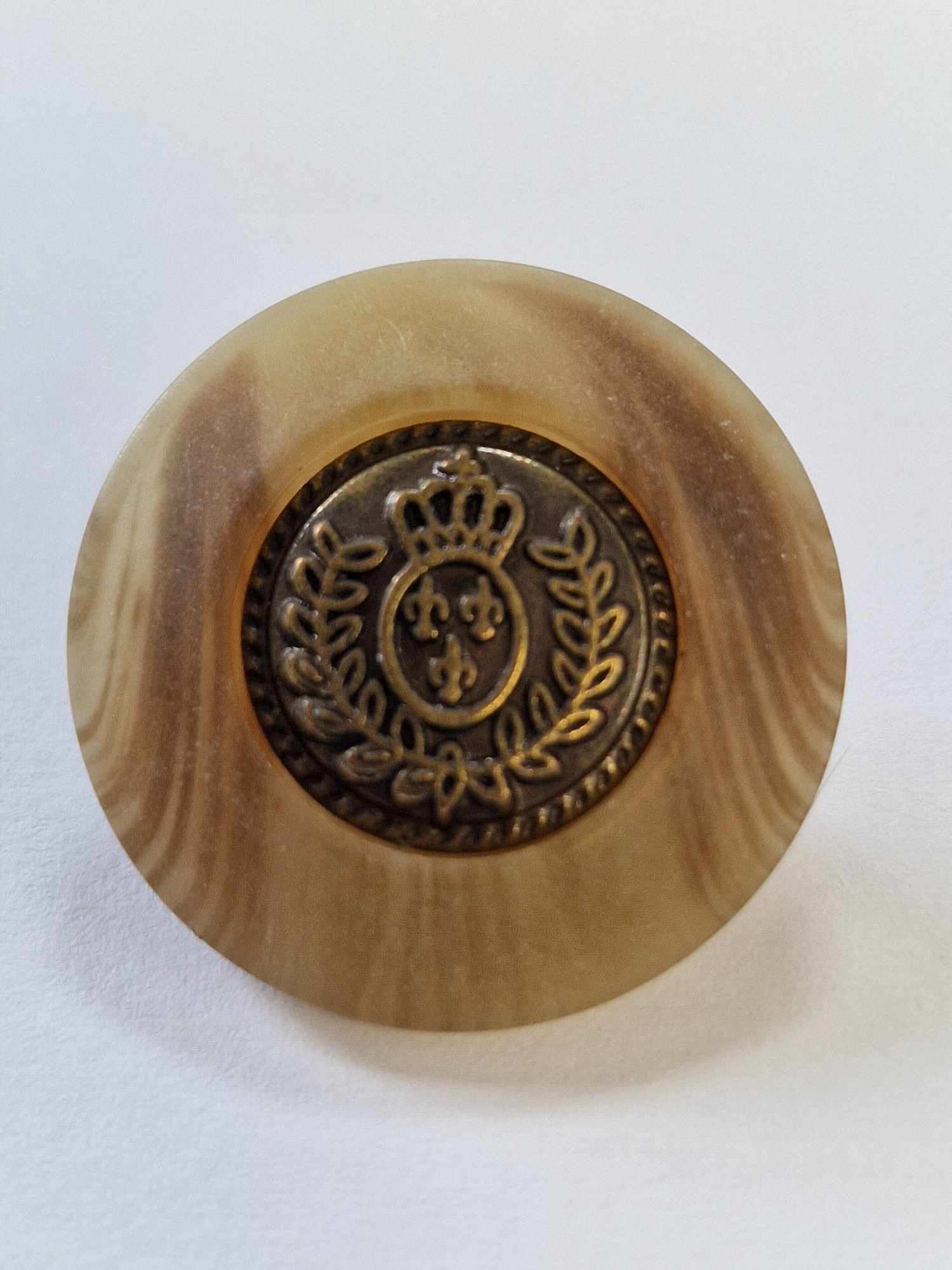 Light Brown 2 Part Coat Of Arms Button - The Button Queen