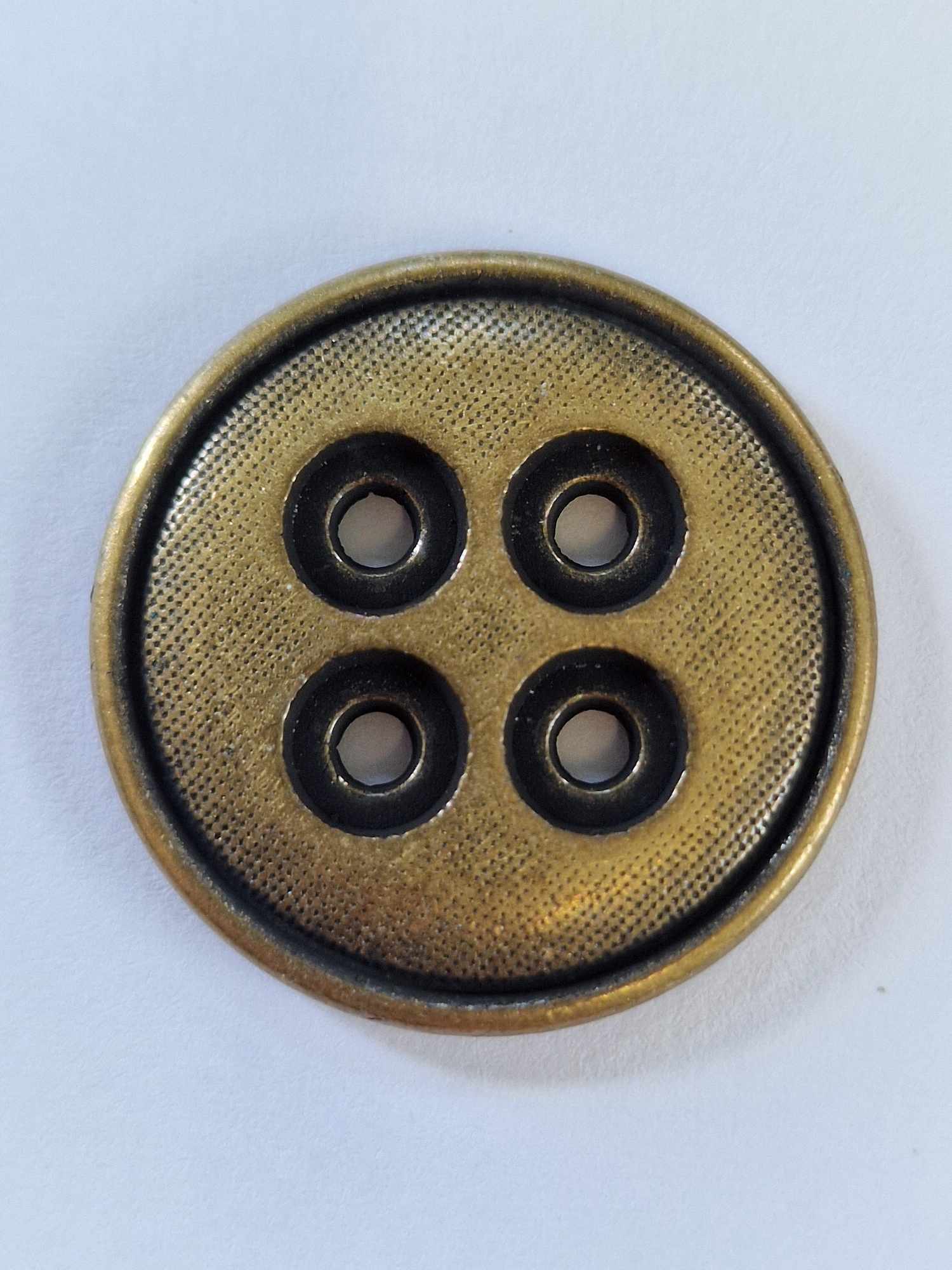 Old Brass 4 Hole Button - The Button Queen
