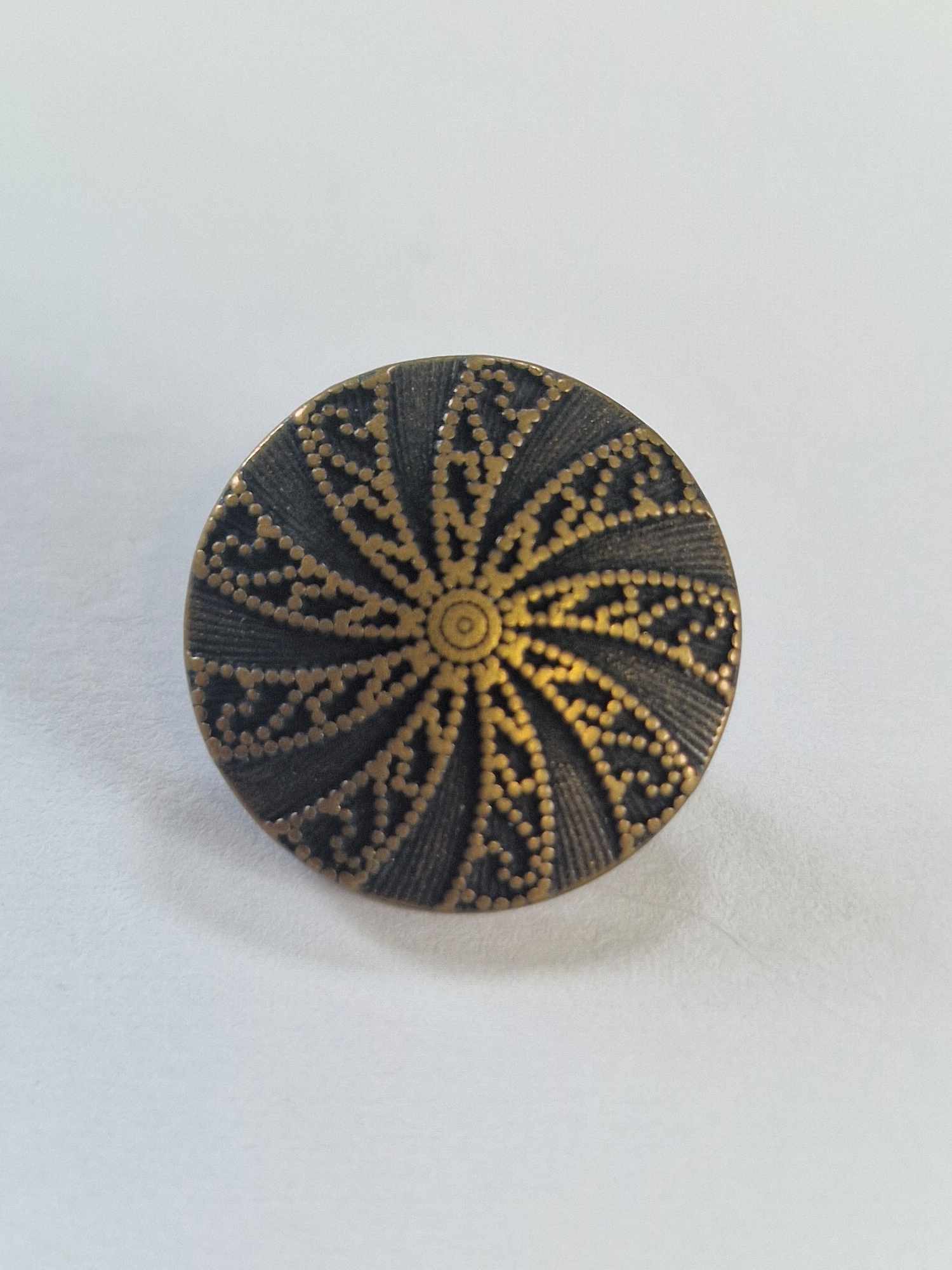 Gold Sun Design Button - The Button Queen