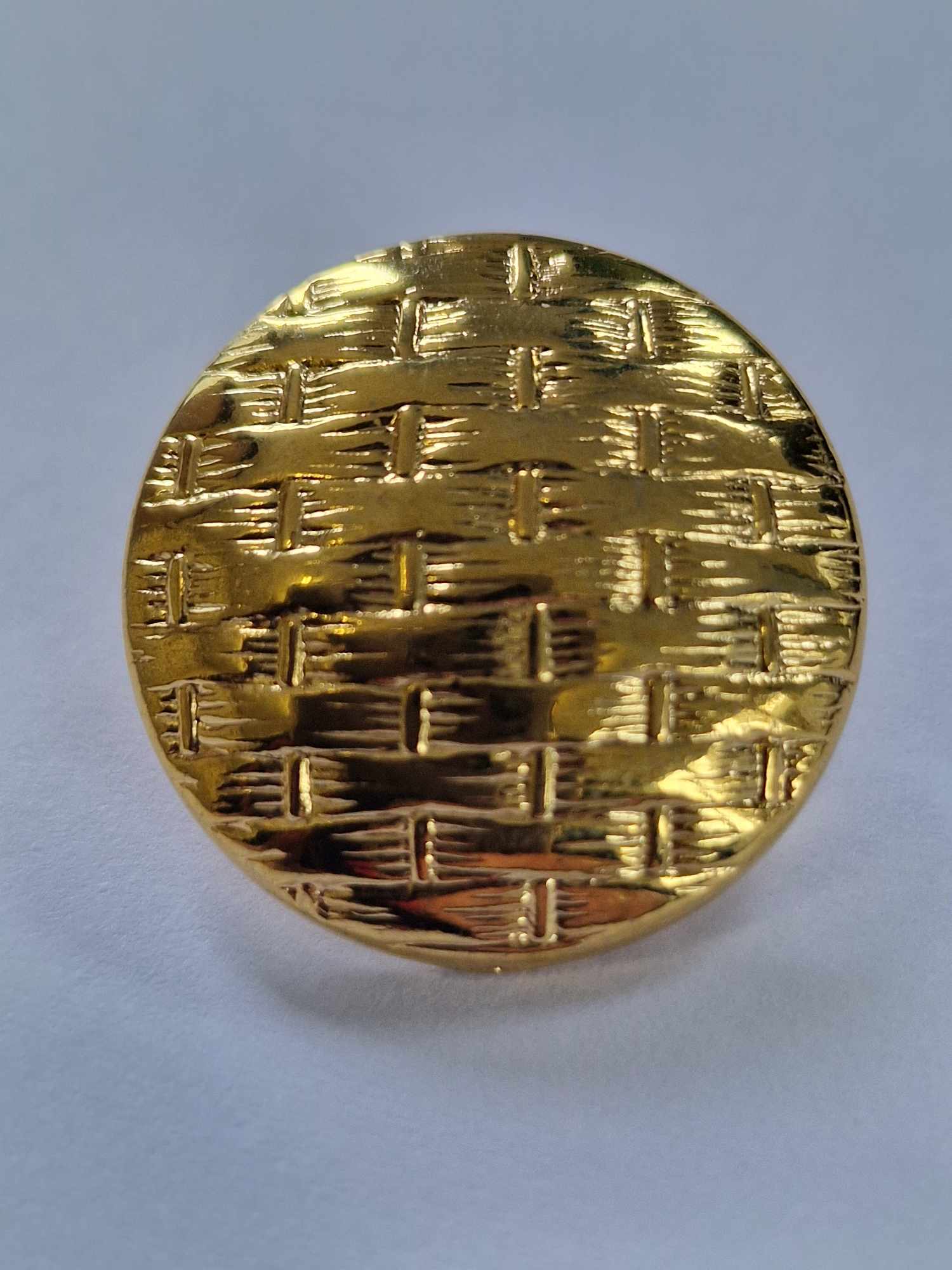 Metal Gold Basket weave Button - The Button Queen