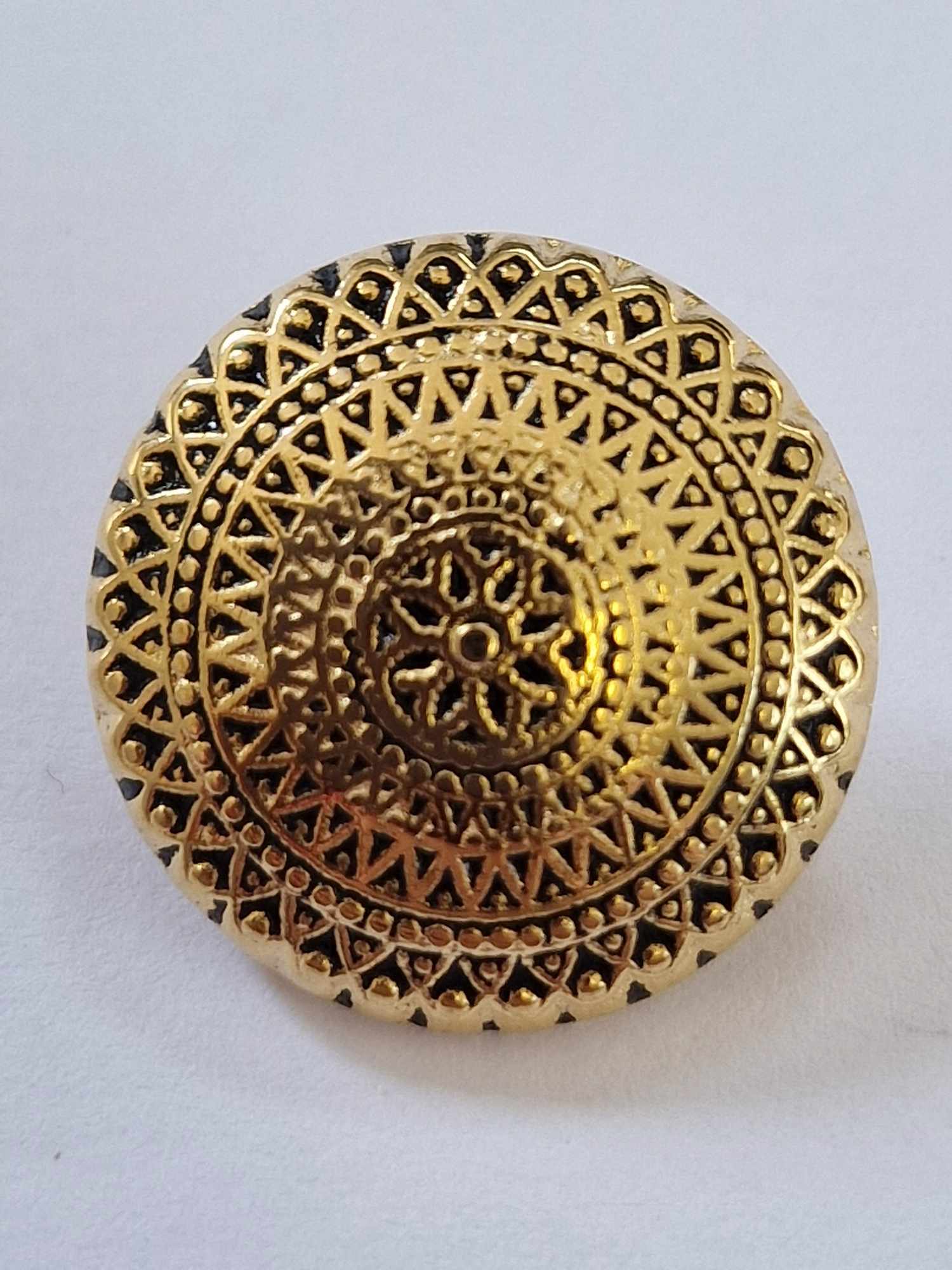 Indented Gold Flower design - The Button Queen