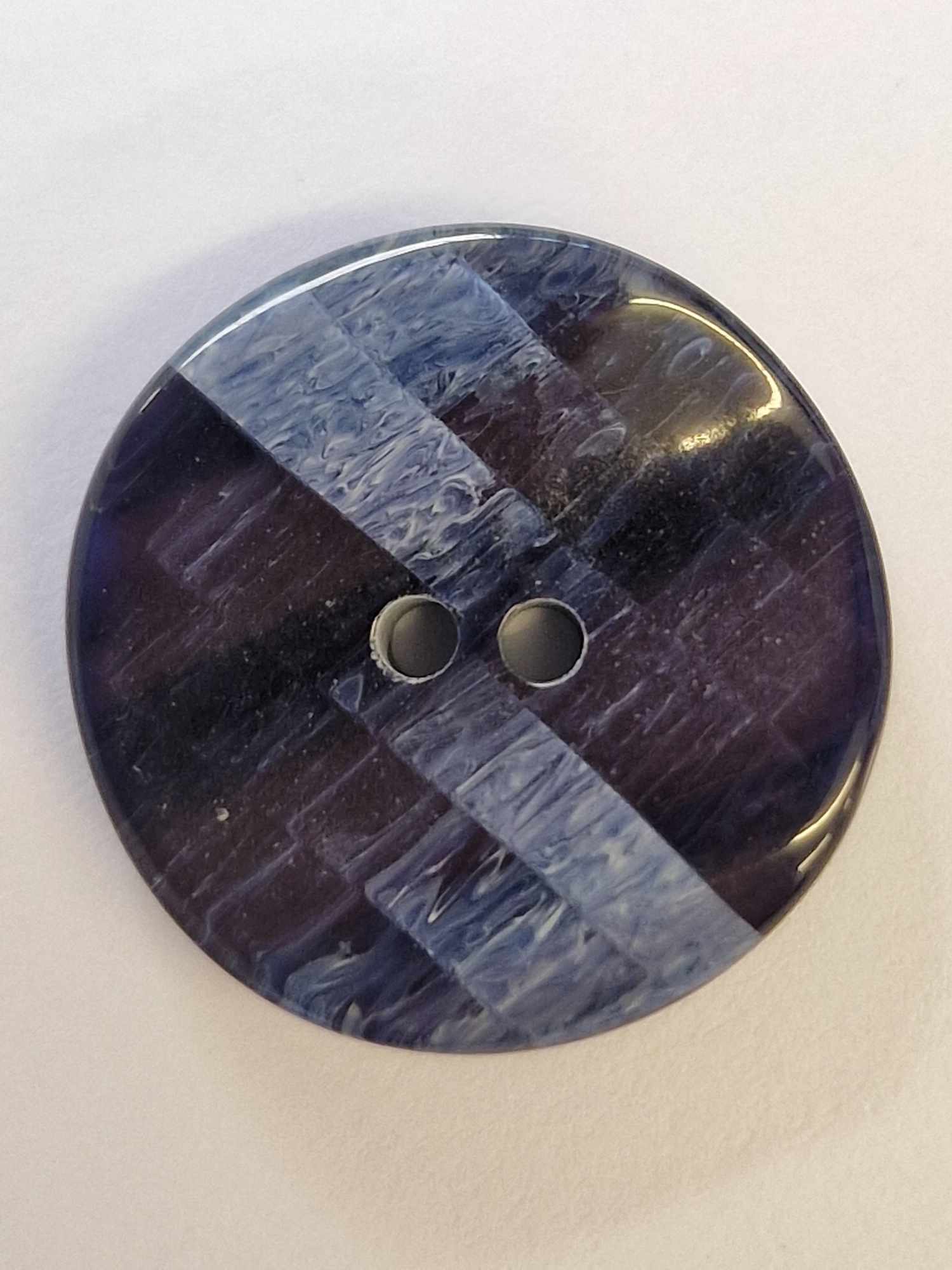 Blue 2 Hole Illusion Effect Button - The Button Queen