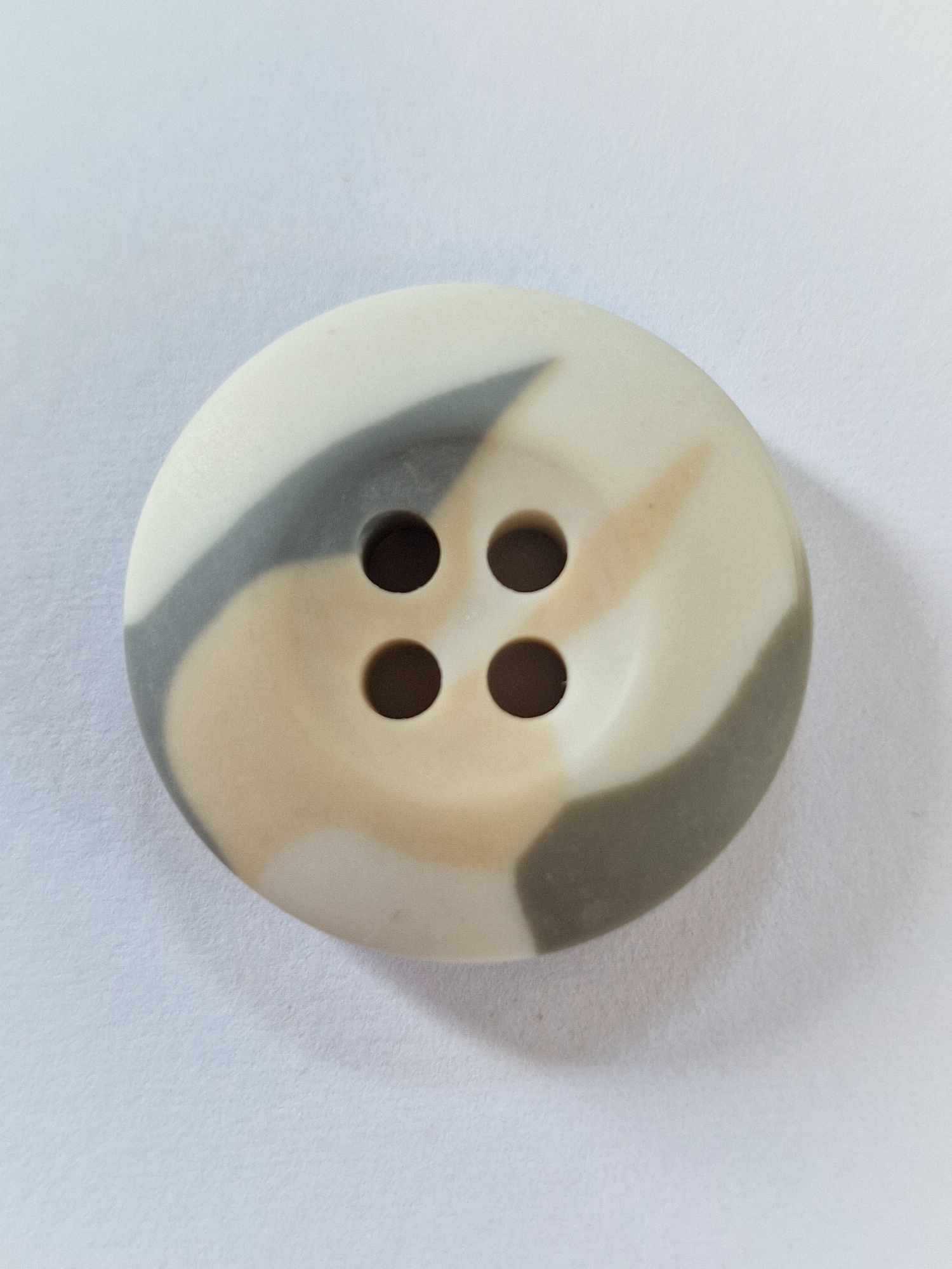 White Camouflage Button - The Button Queen
