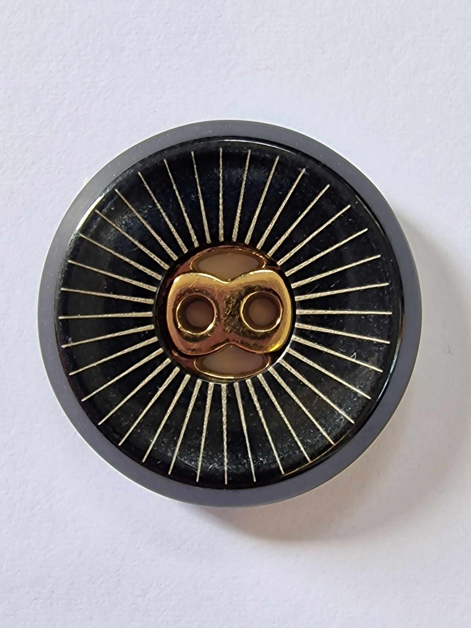 2 Part Gold & Black Button - The Button Queen