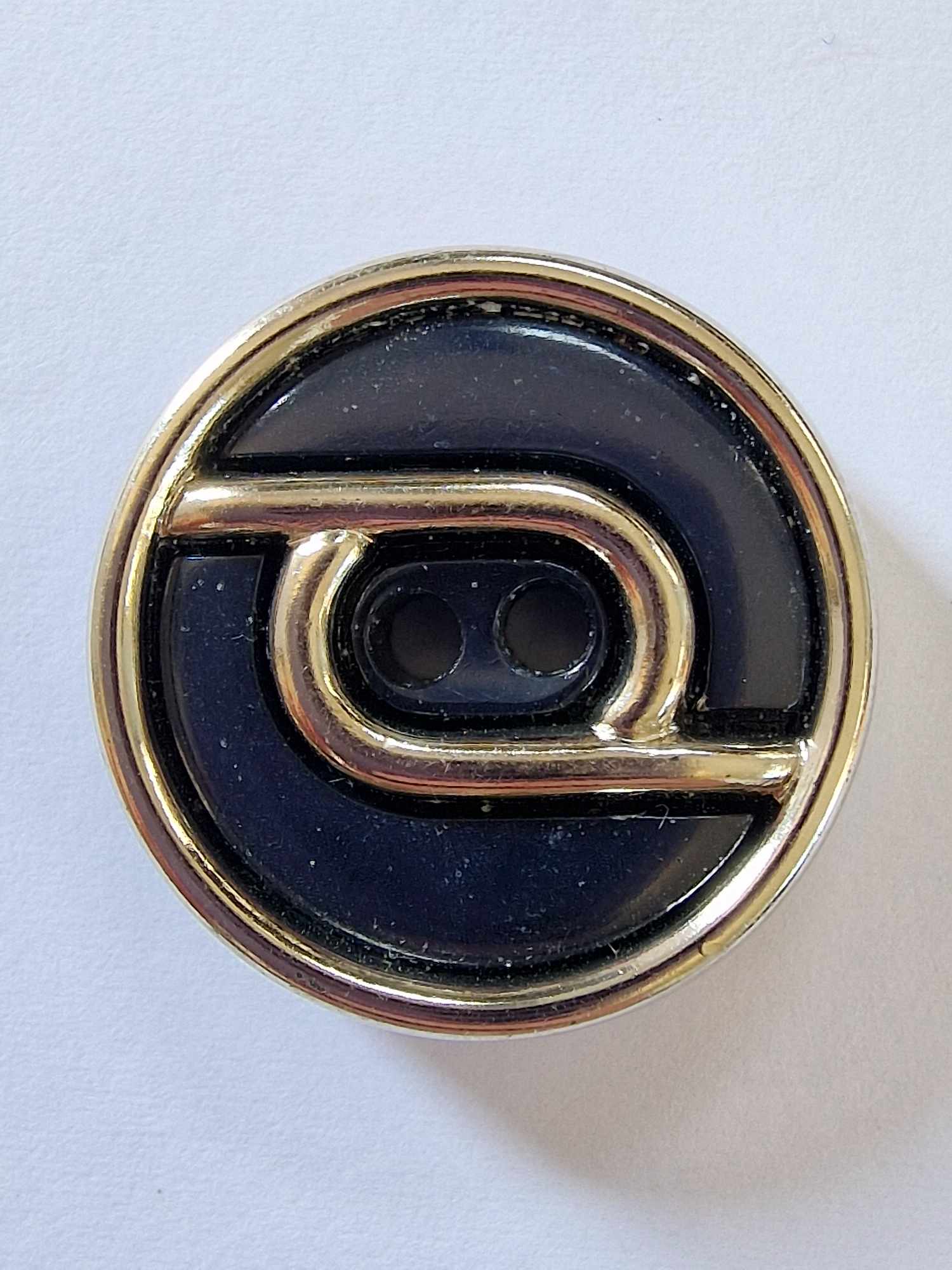 Navy and Silver 2 Part plastic Button - The Button Queen