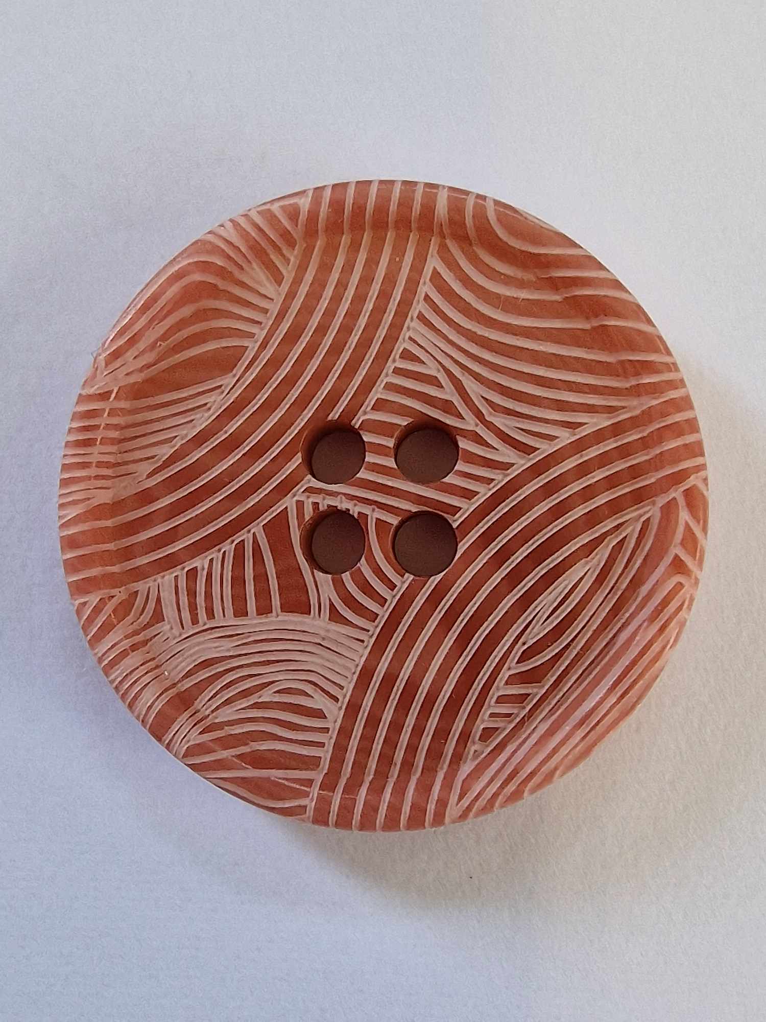 Pink 4 Hole Lasered Patterned Corozo, UK Made - The Button Queen