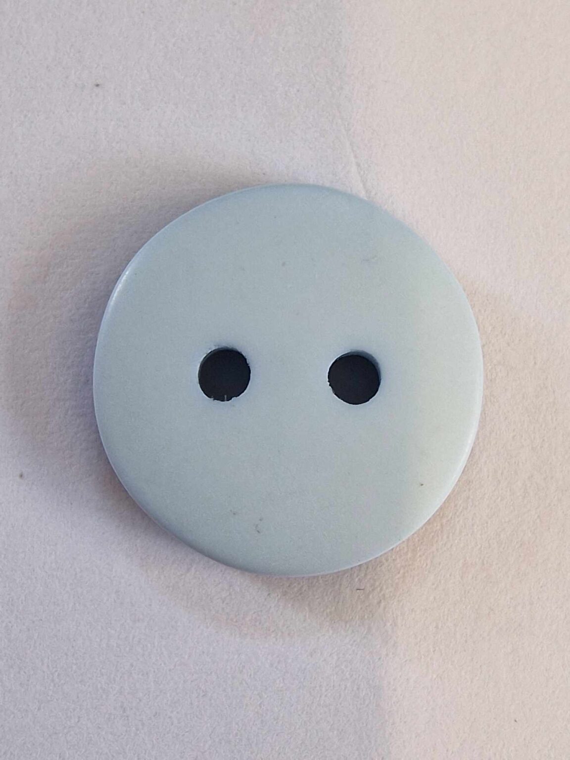Light Blue Large 2 Hole Black Rim Button - The Button Queen