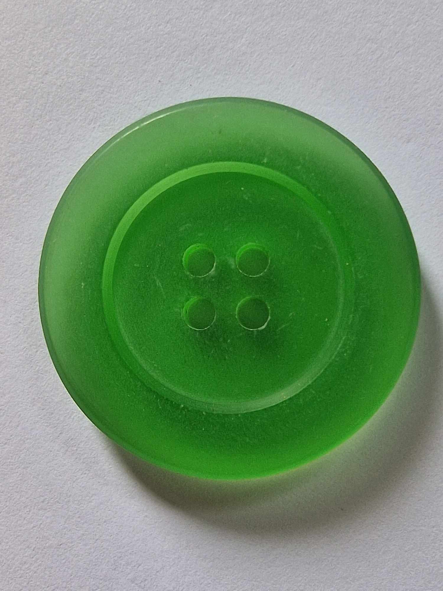 Green 4 Hole Frosted Button - The Button Queen