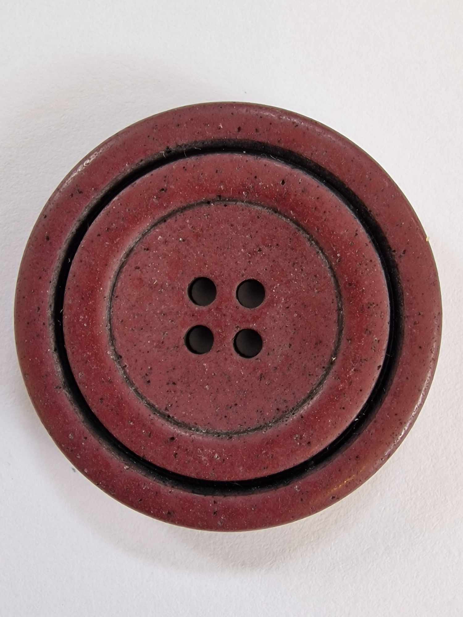 Red 4 Hole Double Rim Button - The Button Queen