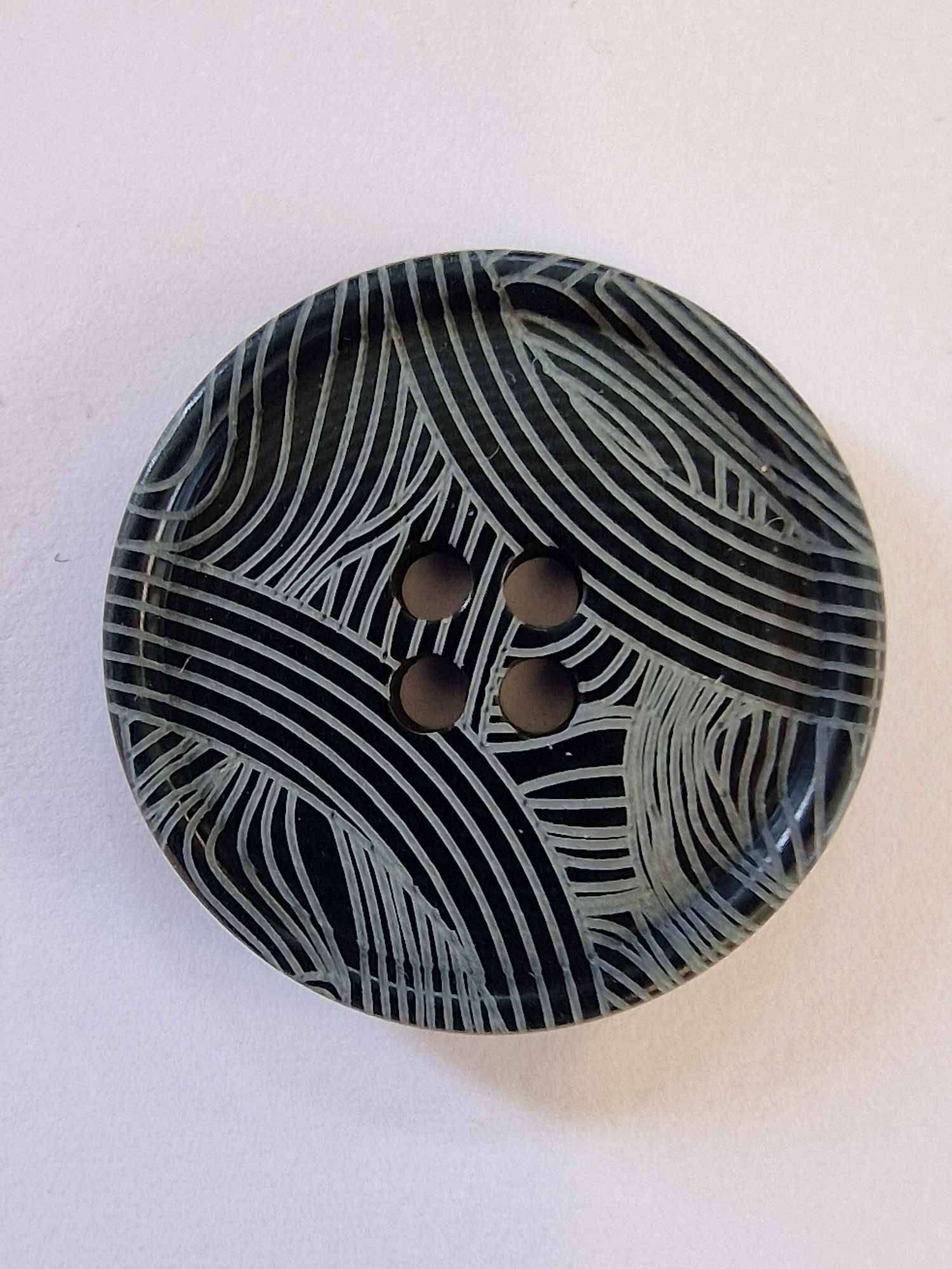 Black Lasered Patterned Corozo, UK Made - The Button Queen
