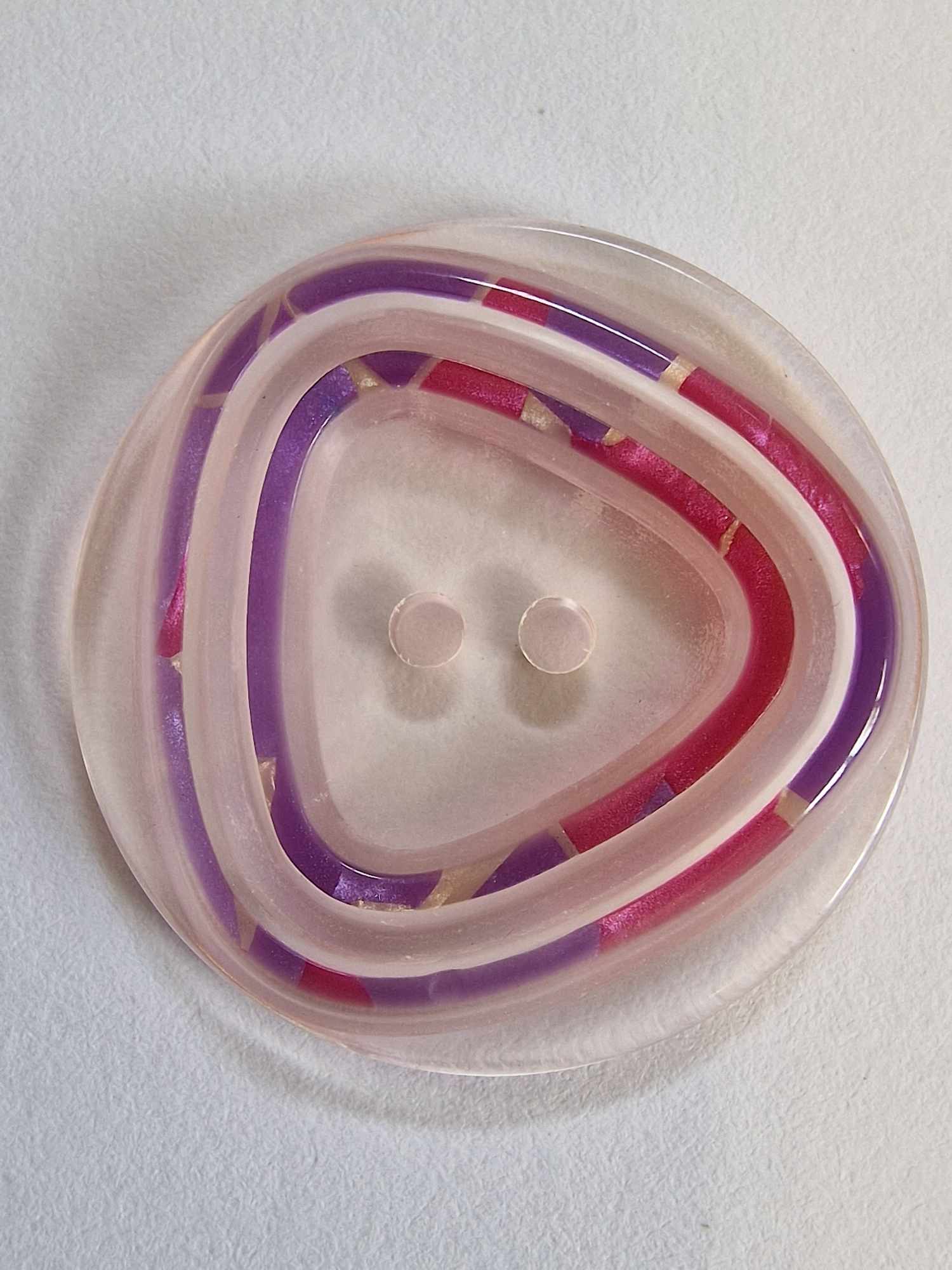 Red Raised Triangle Button - The Button Queen